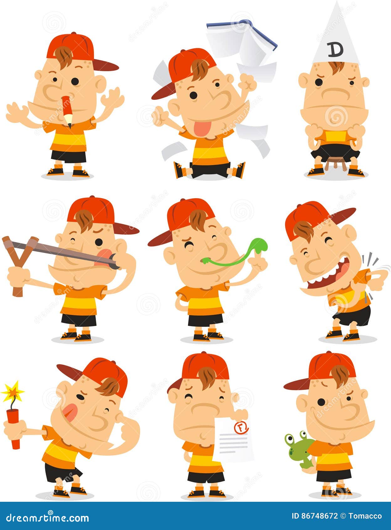 Bad student set stock illustration. Illustration of mistake - 86748672