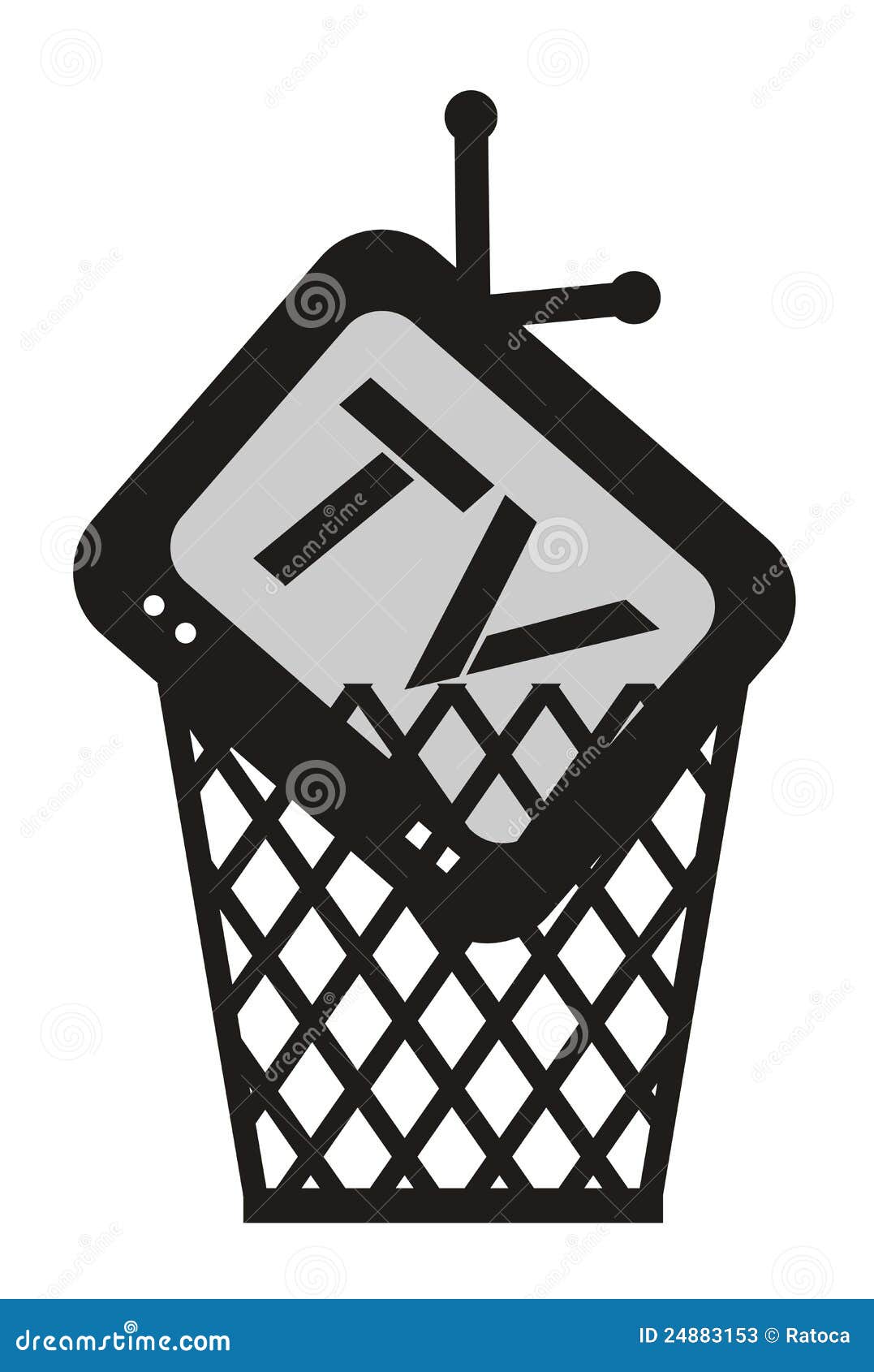 Bad television stock vector. Illustration of display - 24883153