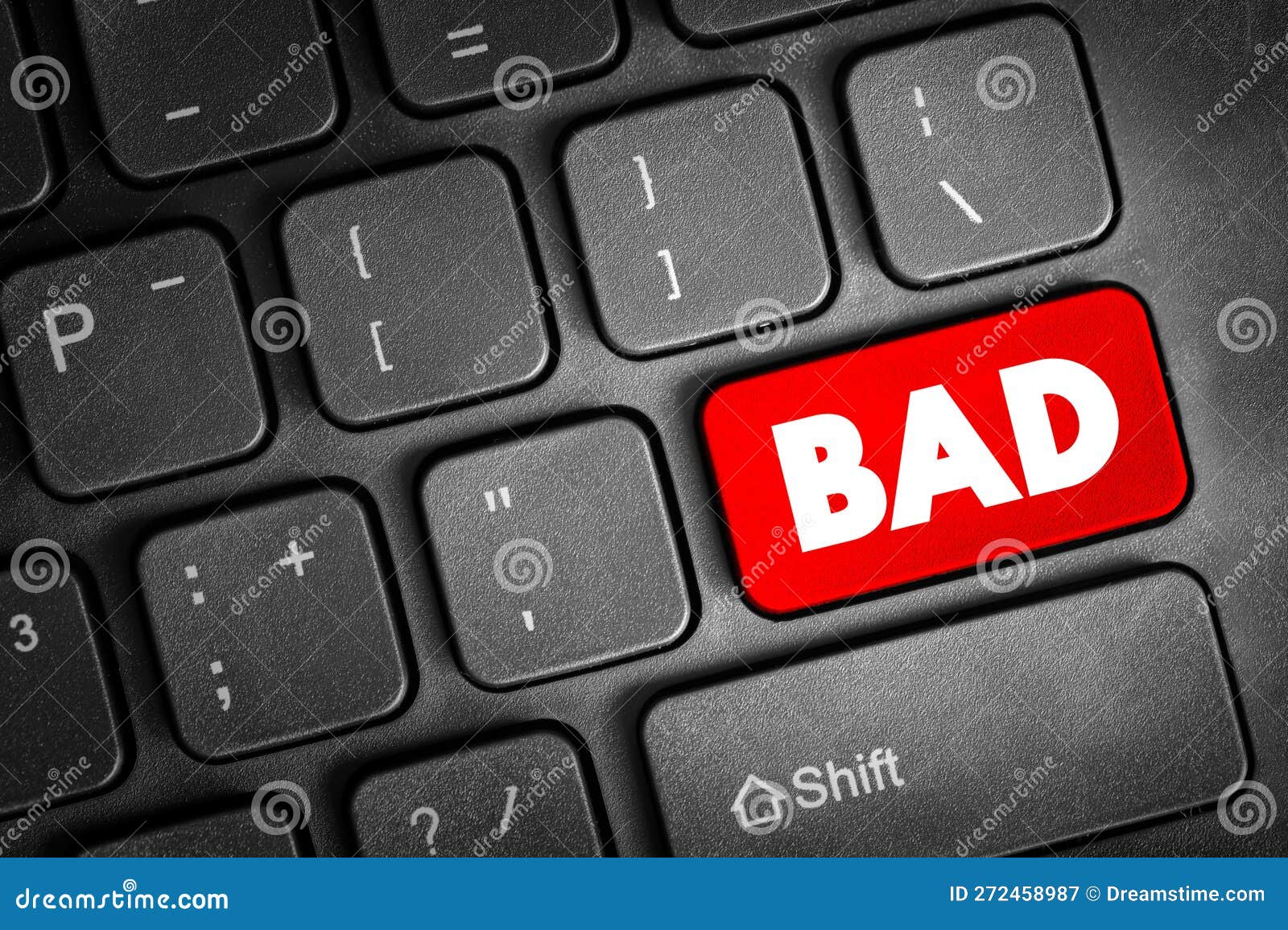Bad Text Button on Keyboard, Concept Background Stock Image - Image of ...