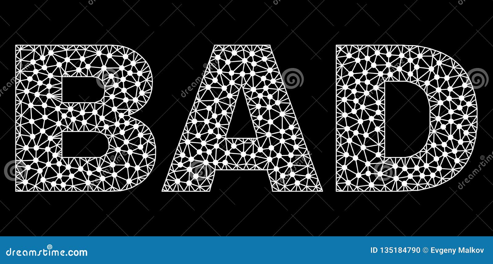 BAD Text in Polygonal Mesh Style Stock Vector - Illustration of element ...