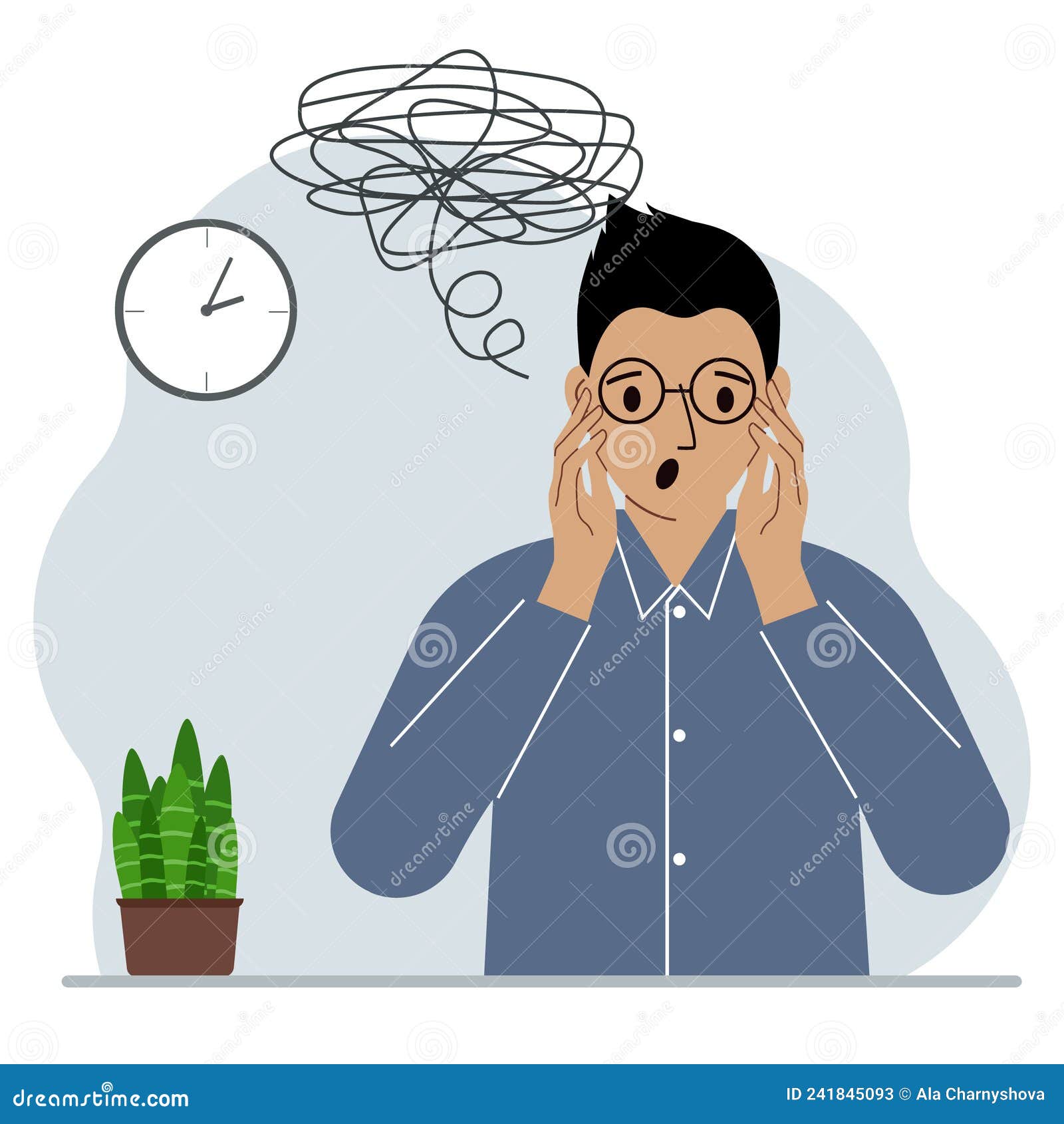 Bad Thoughts Concept. a Man Feels Depressed with Thoughts after ...