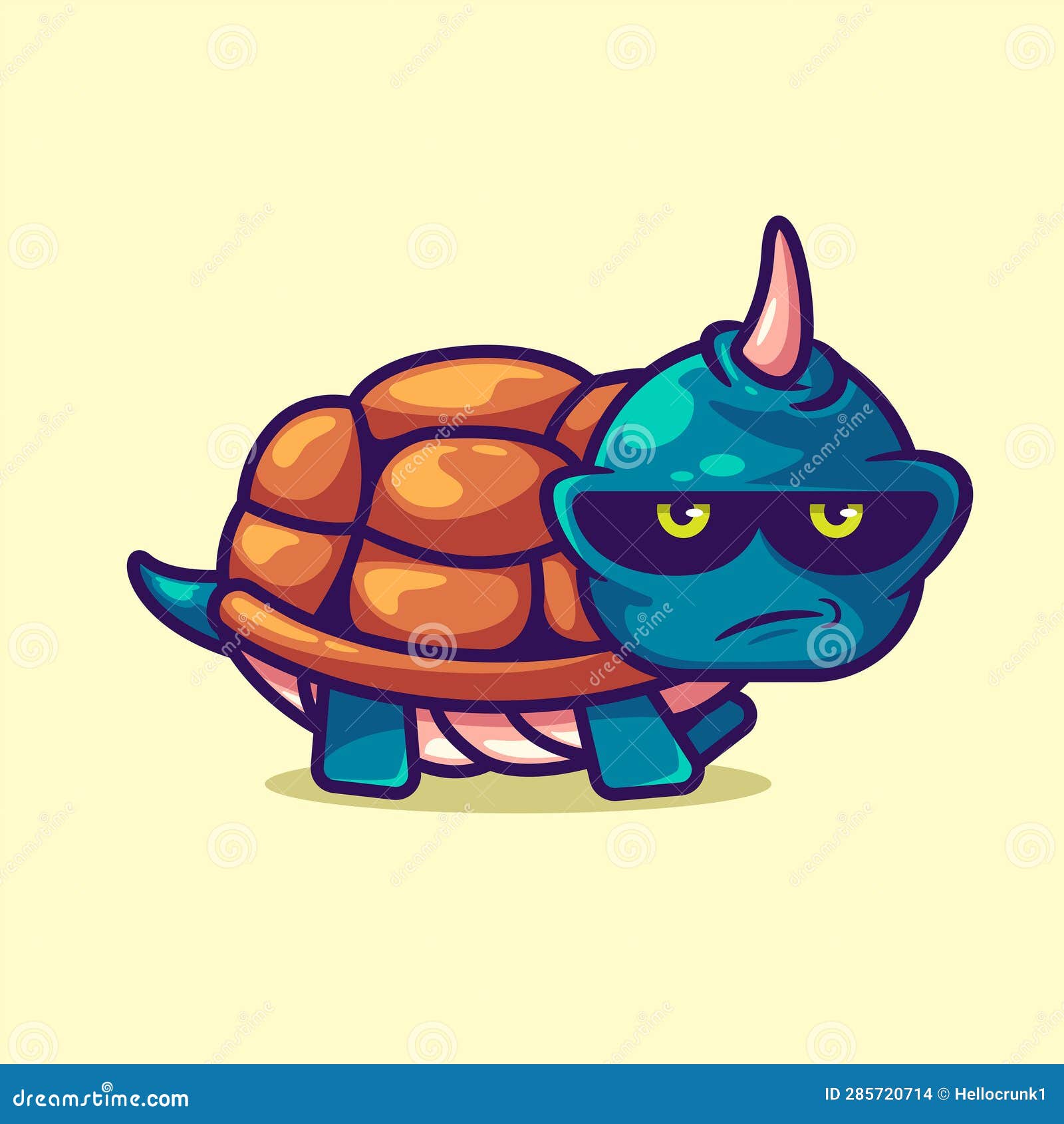 Illustration of a Dino Turtle Looking Cruel Stock Vector - Illustration ...