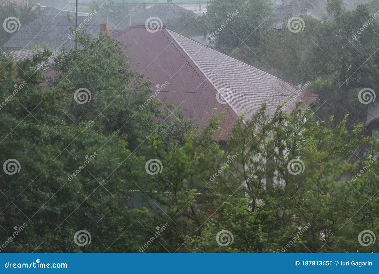 Bad Weather and Heavy Rainfall in the Countryside Stock Photo - Image ...