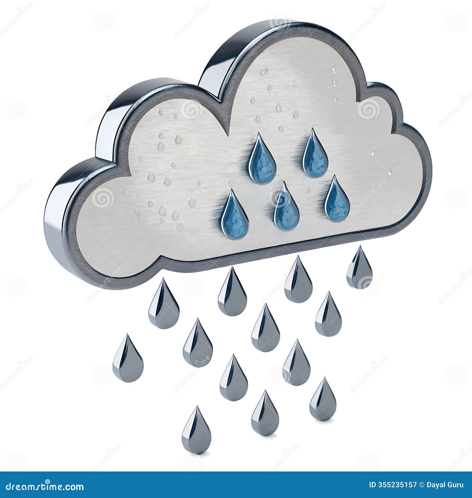 "Bad Weather Icon 3D Render Isolated on White Background Stock ...