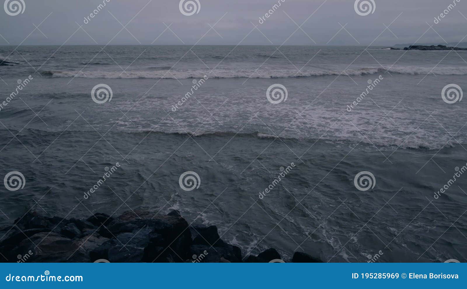 Bad weather in the ocean stock video. Video of sand - 195285969
