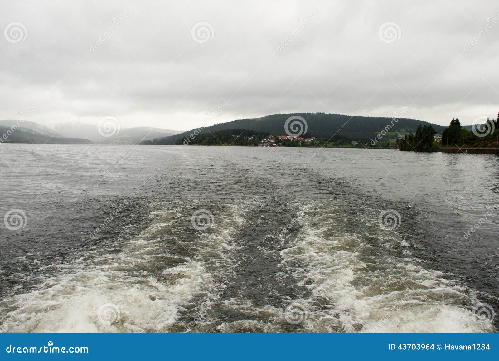 Bad Weather Over the Lake and Mountains. Stock Photo - Image of ...