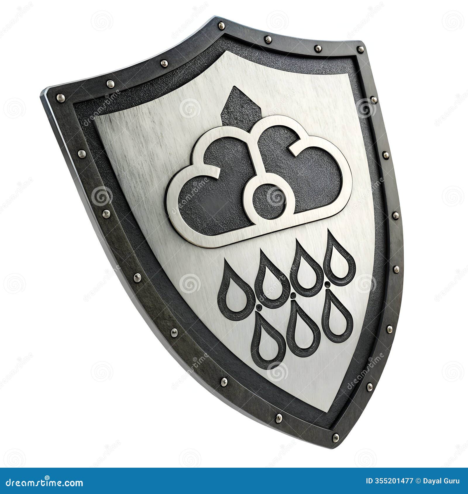 "Bad Weather with Shield Icon Render Isolated on White Background Stock ...