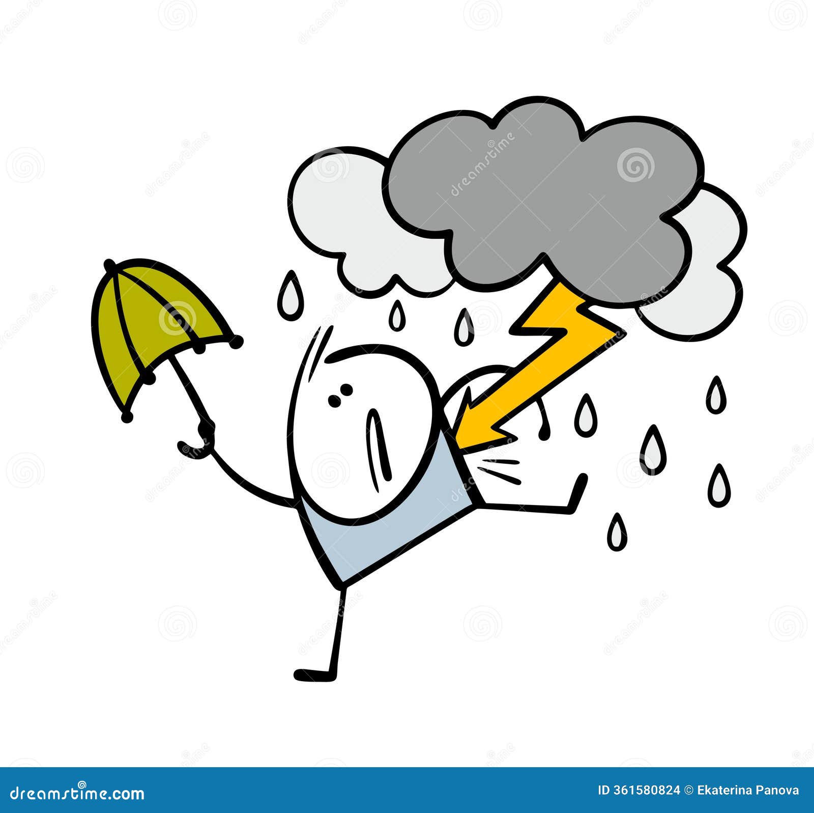 Bad Weather, Storms, Clouds, Thunderstorms and Thunder. Vector ...