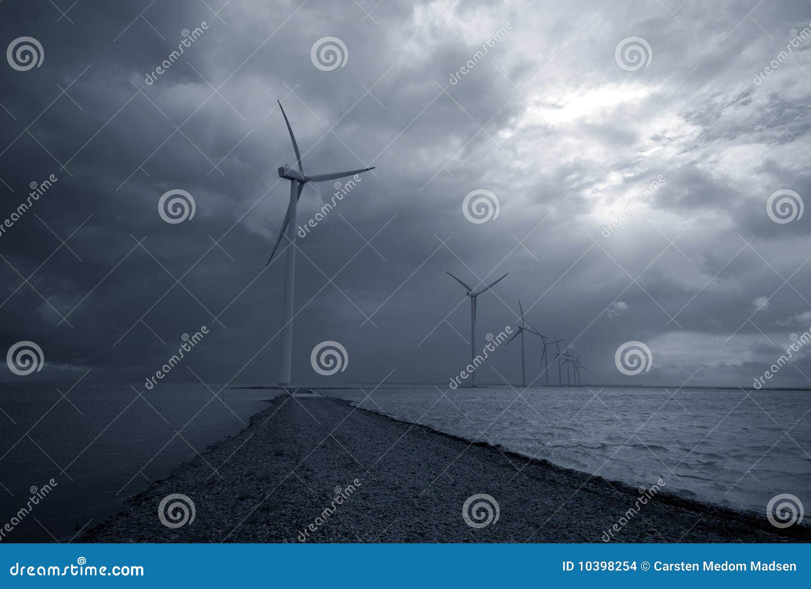 Bad weather and windmills stock photo. Image of water - 10398254
