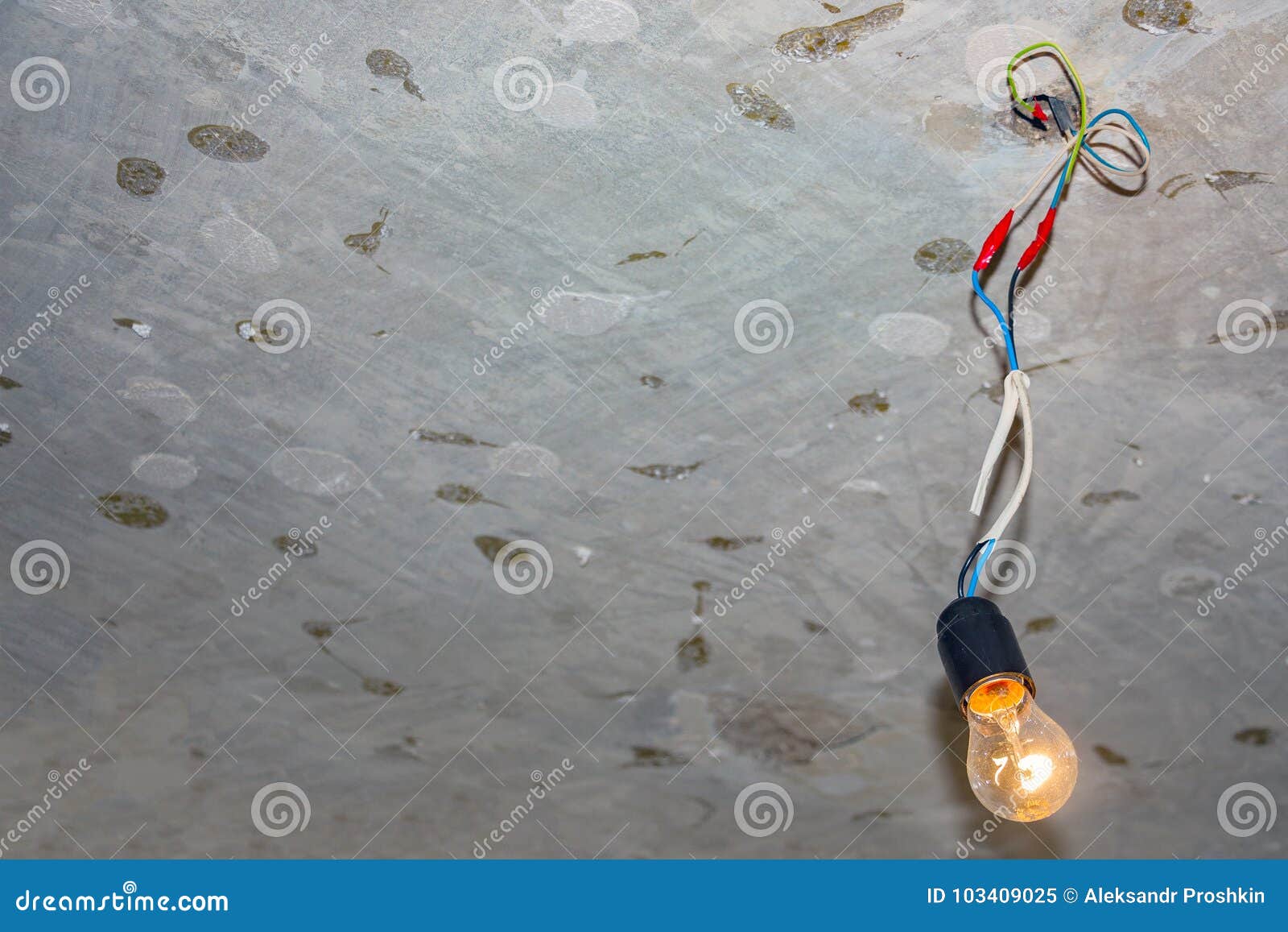 Bad Wiring Leading To the Bulb Stock Image - Image of electricity ...