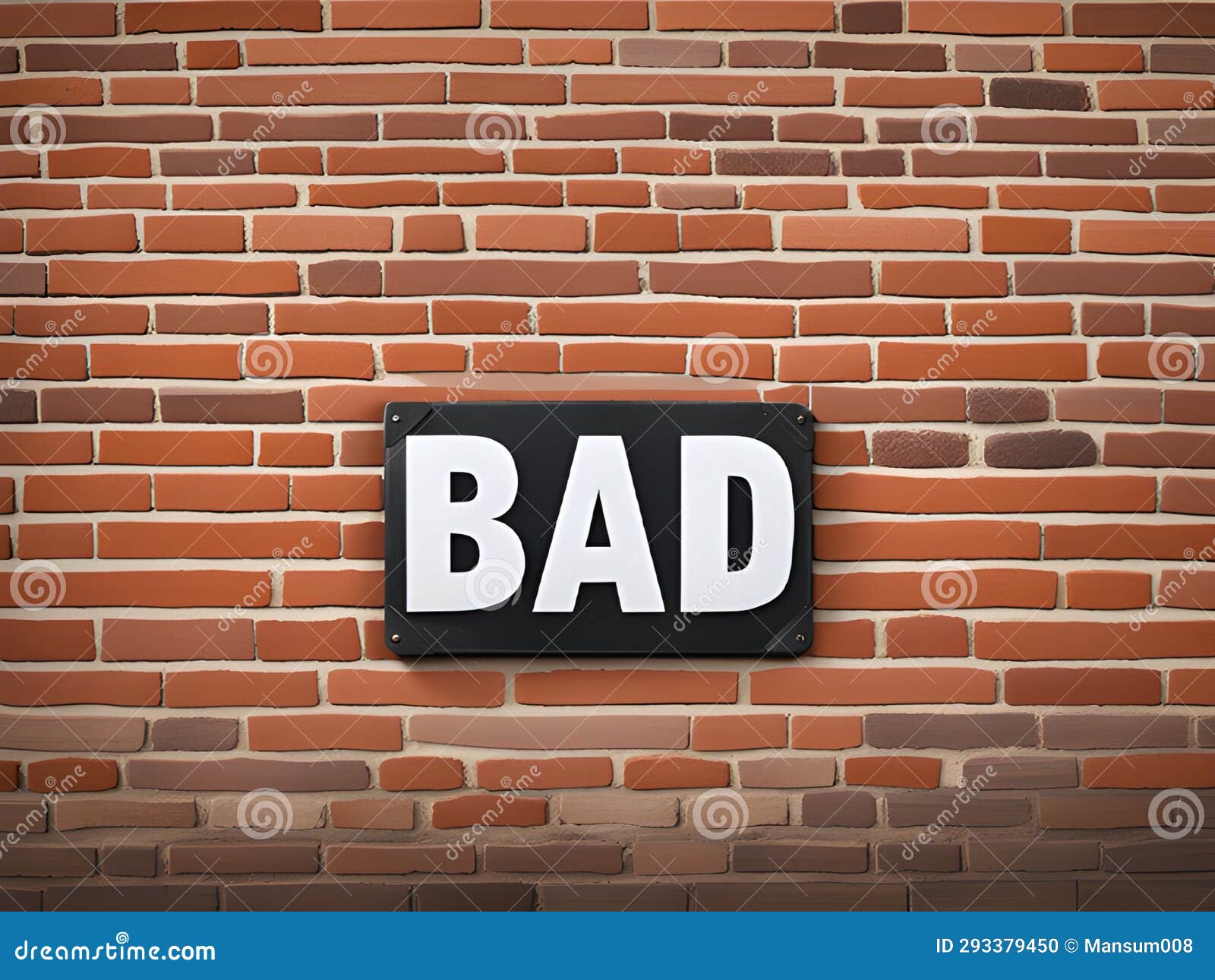 Bad Word Made with Brick Blocks Stock Illustration - Illustration of ...