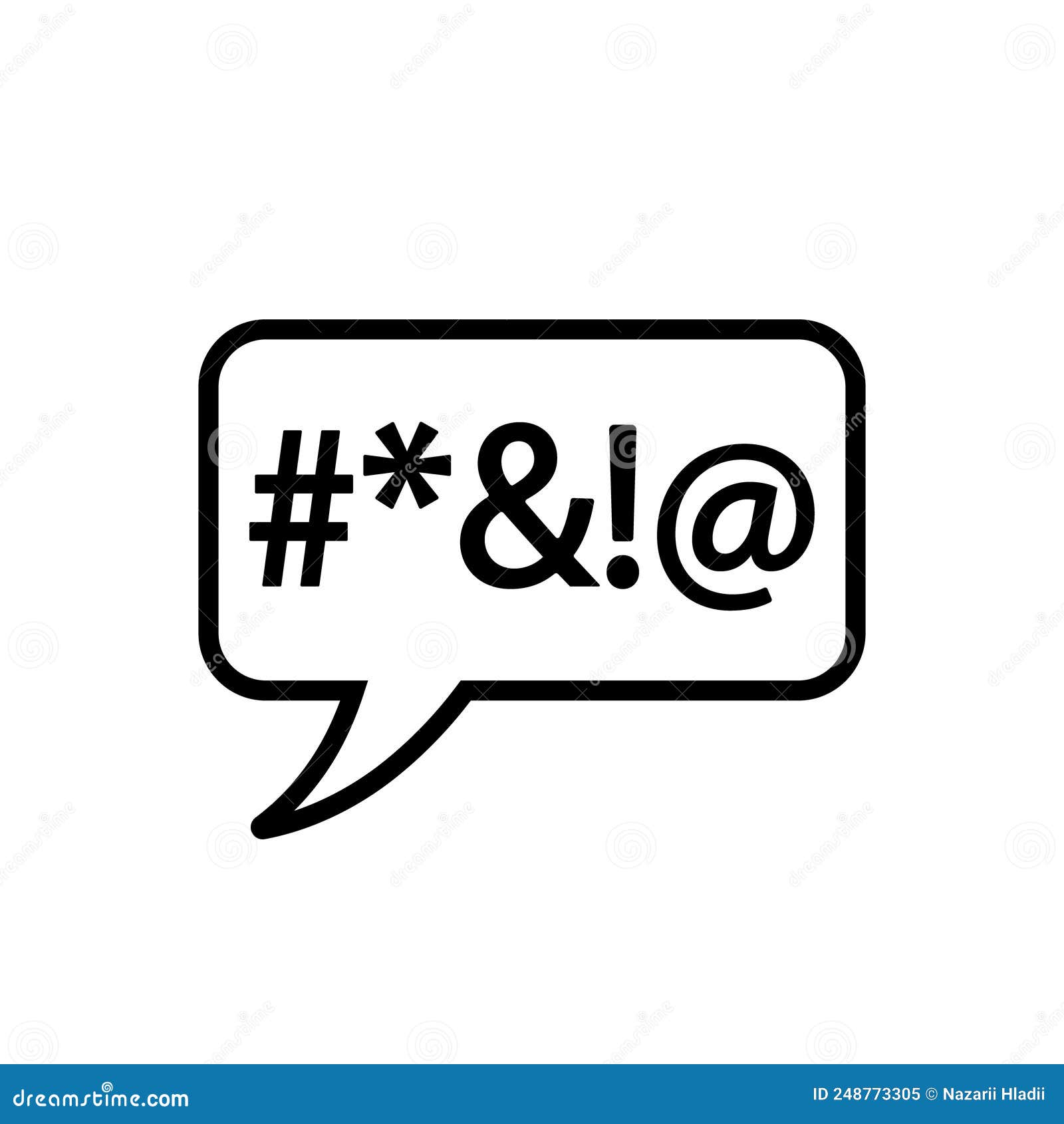 Bad Words Icon Design in Outline Sytle. Stock Vector - Illustration of ...