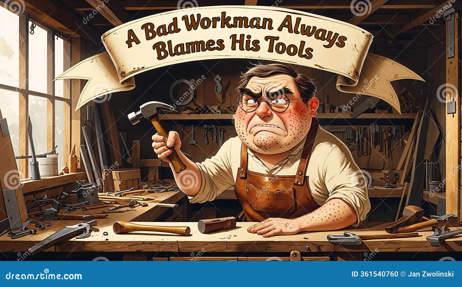 A BAD WORKMAN ALWAYS BLAMES HIS TOOLS, Text On Black Stamp Sign Stock ...