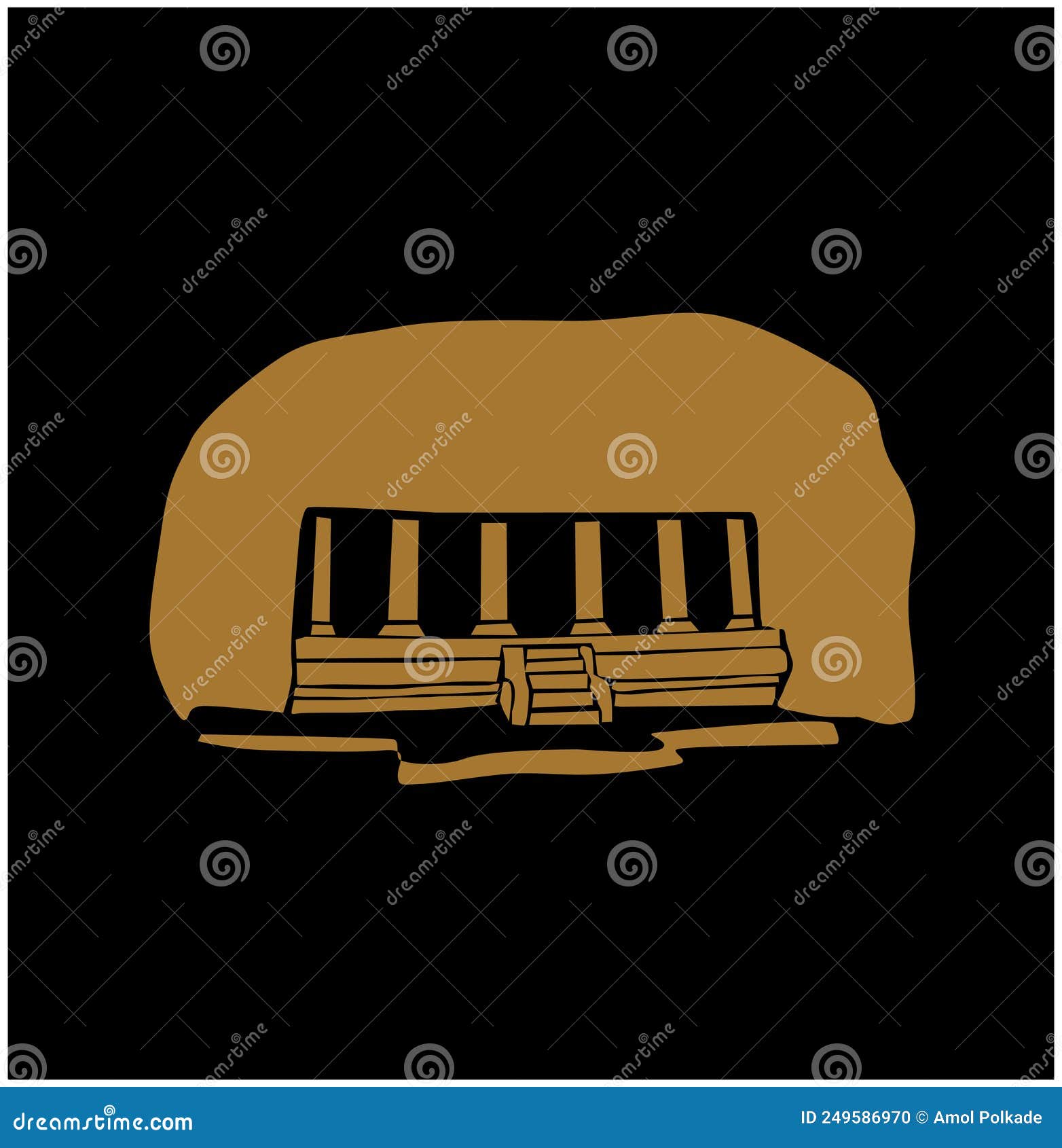 Badami Cave Temples in Badami, Karnataka. Badami Cave Icon Stock Vector ...