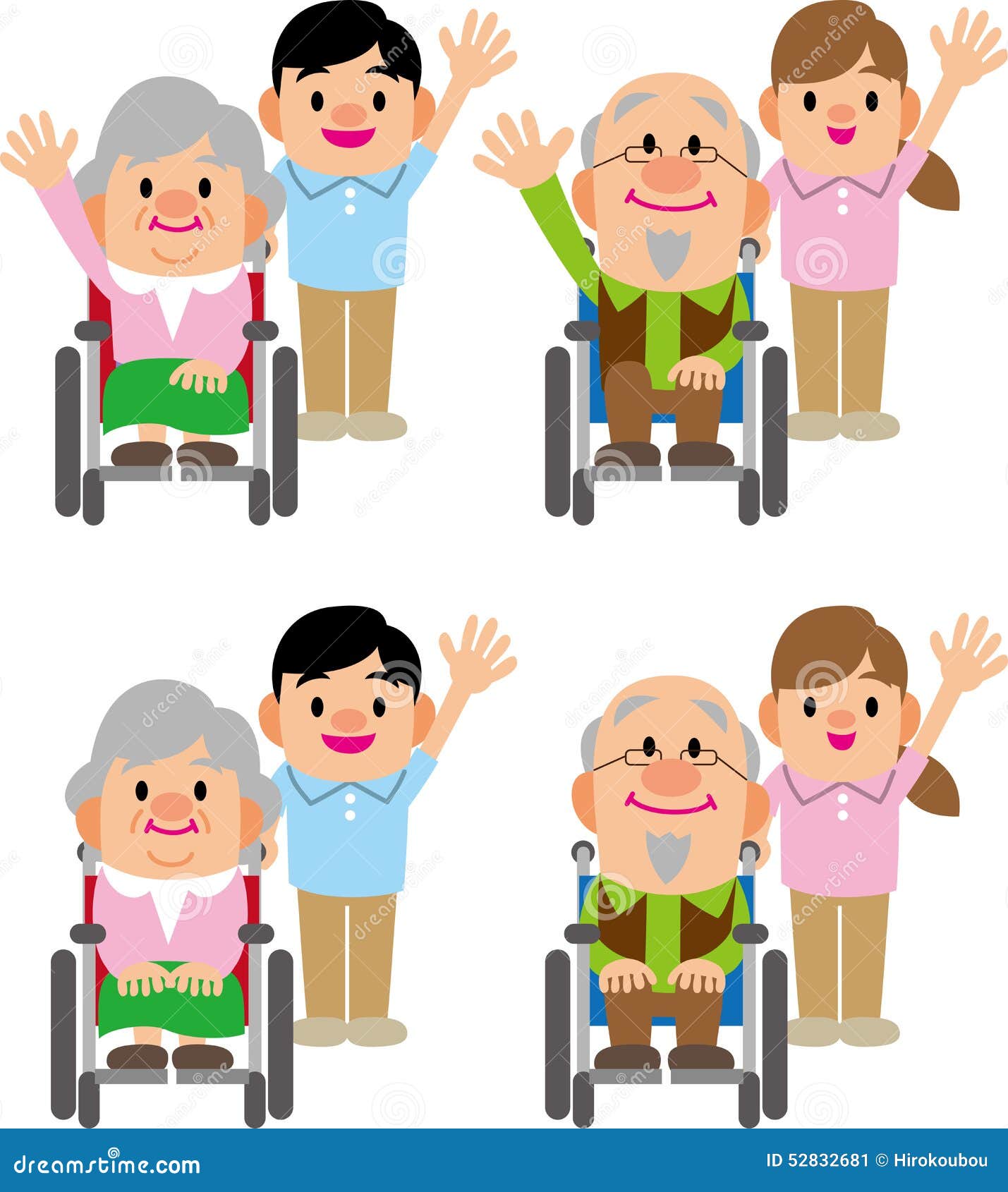 Badante E La Sedia a Rotelle Degli Anziani Illustrazione di Stock ...