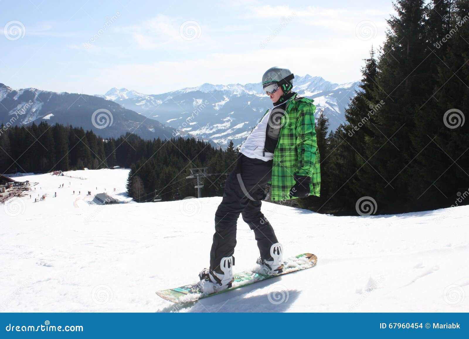 Badass snowboarder guy. stock photo. Image of helmet - 67960454