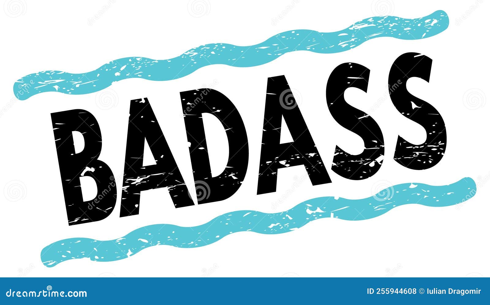 BADASS Text on Blue-black Lines Stamp Sign Stock Illustration ...