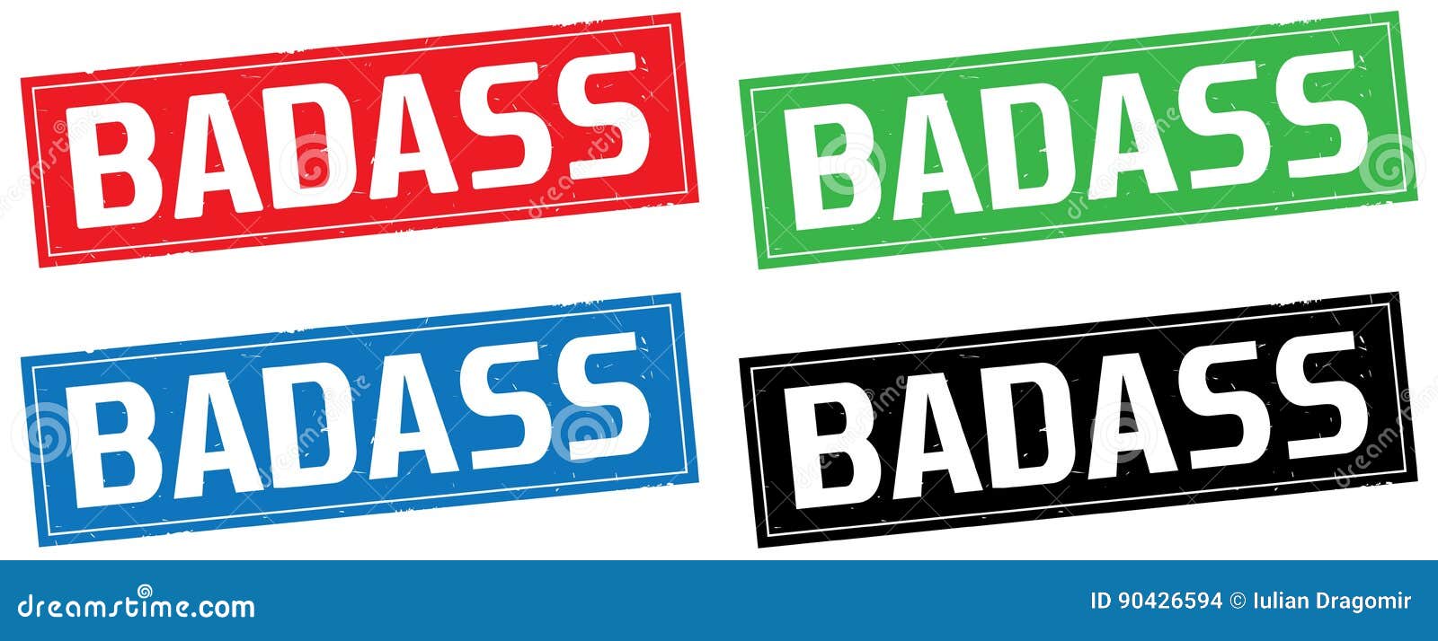 BADASS Text, On Rectangle, Zig Zag Pattern Stamp Sign. Royalty-Free ...