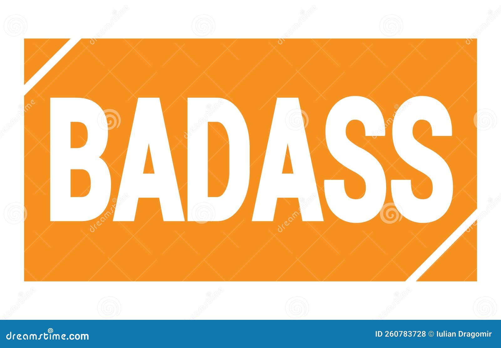 BADASS Text Written on Orange Stamp Sign Stock Illustration ...