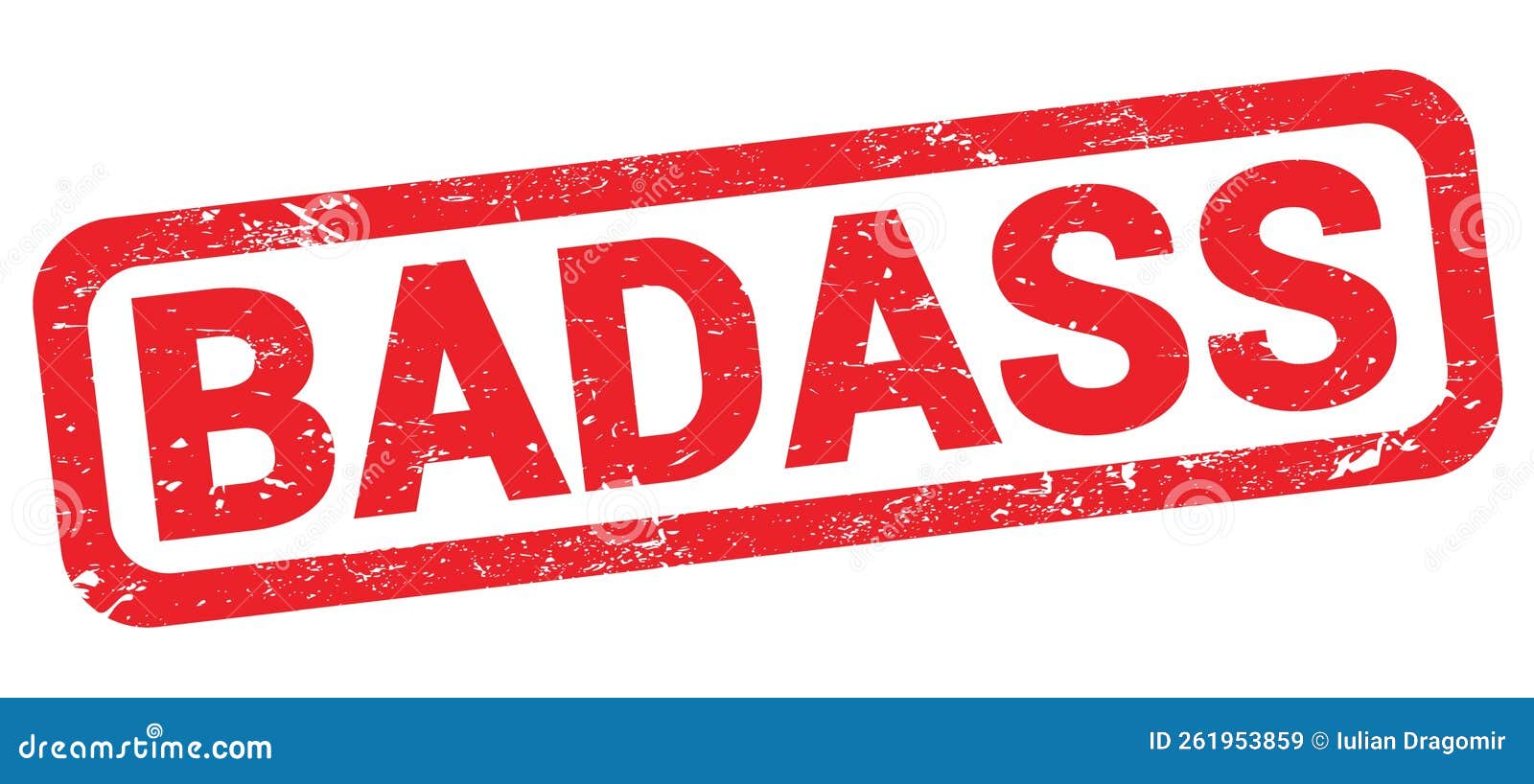 BADASS Text Written on Red Rectangle Stamp Stock Illustration ...