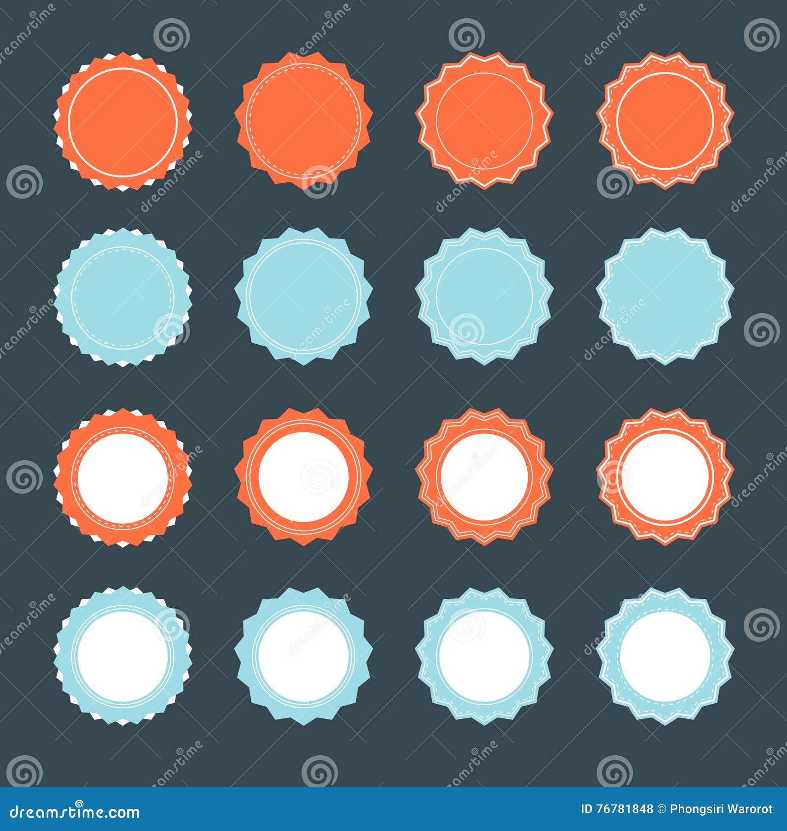 Badge Banner Flat Design Set Stock Vector - Illustration of decor ...