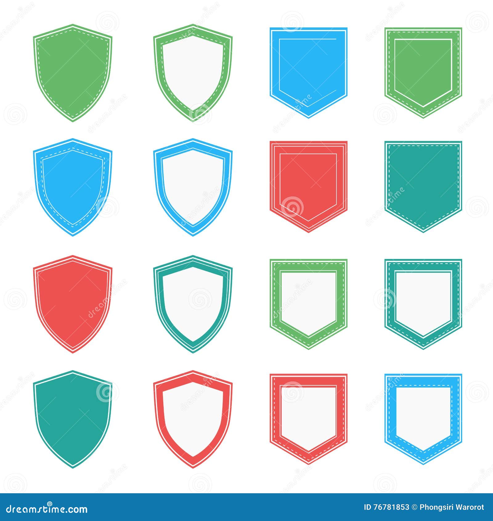 Badge Banner Flat Design Set Stock Vector - Illustration of badge ...