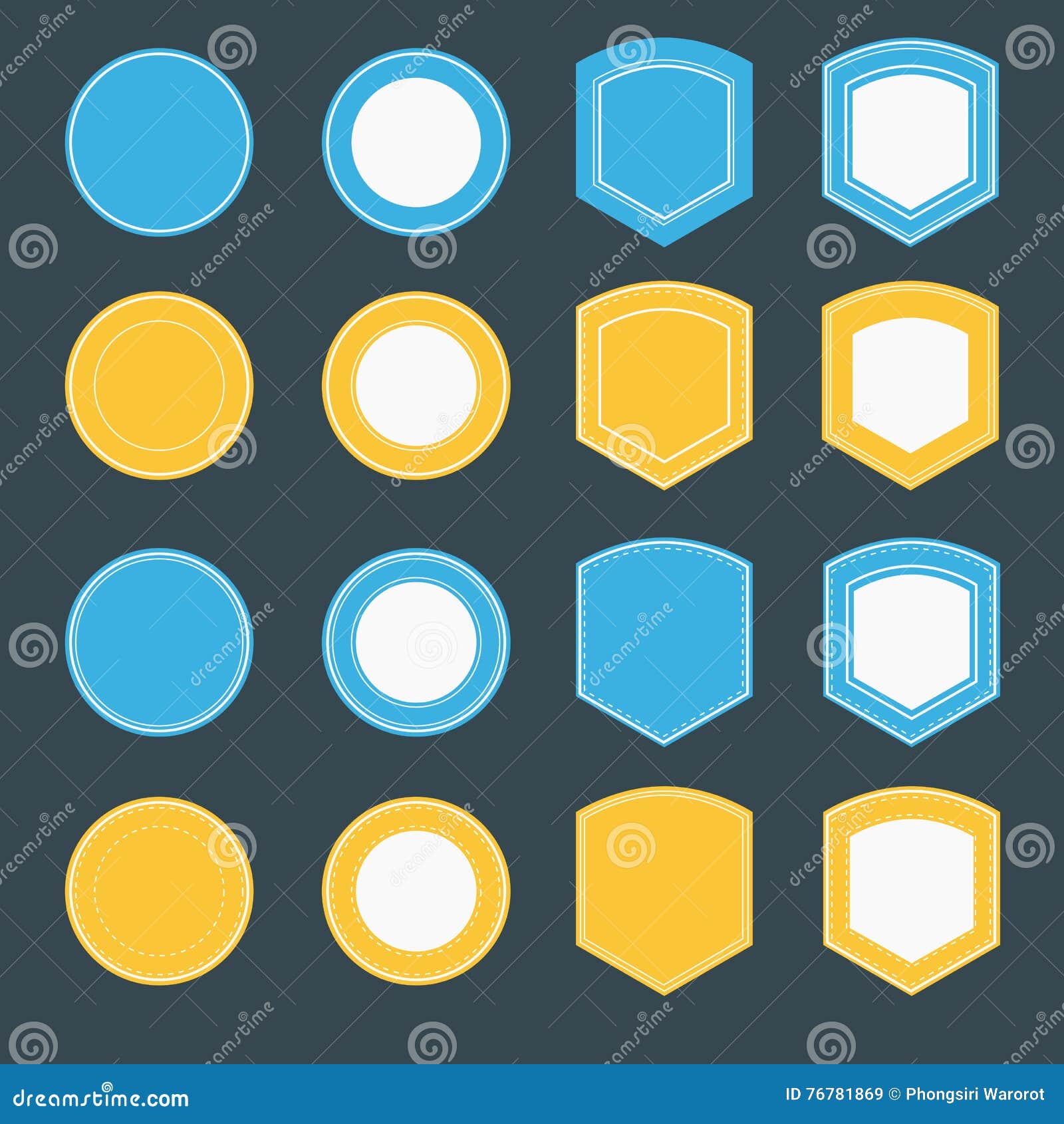 Badge Banner Flat Design Set Stock Vector - Illustration of modern ...