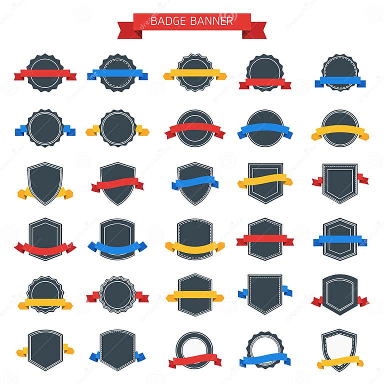 Badge banner stock vector. Illustration of graphic, orange - 77085873