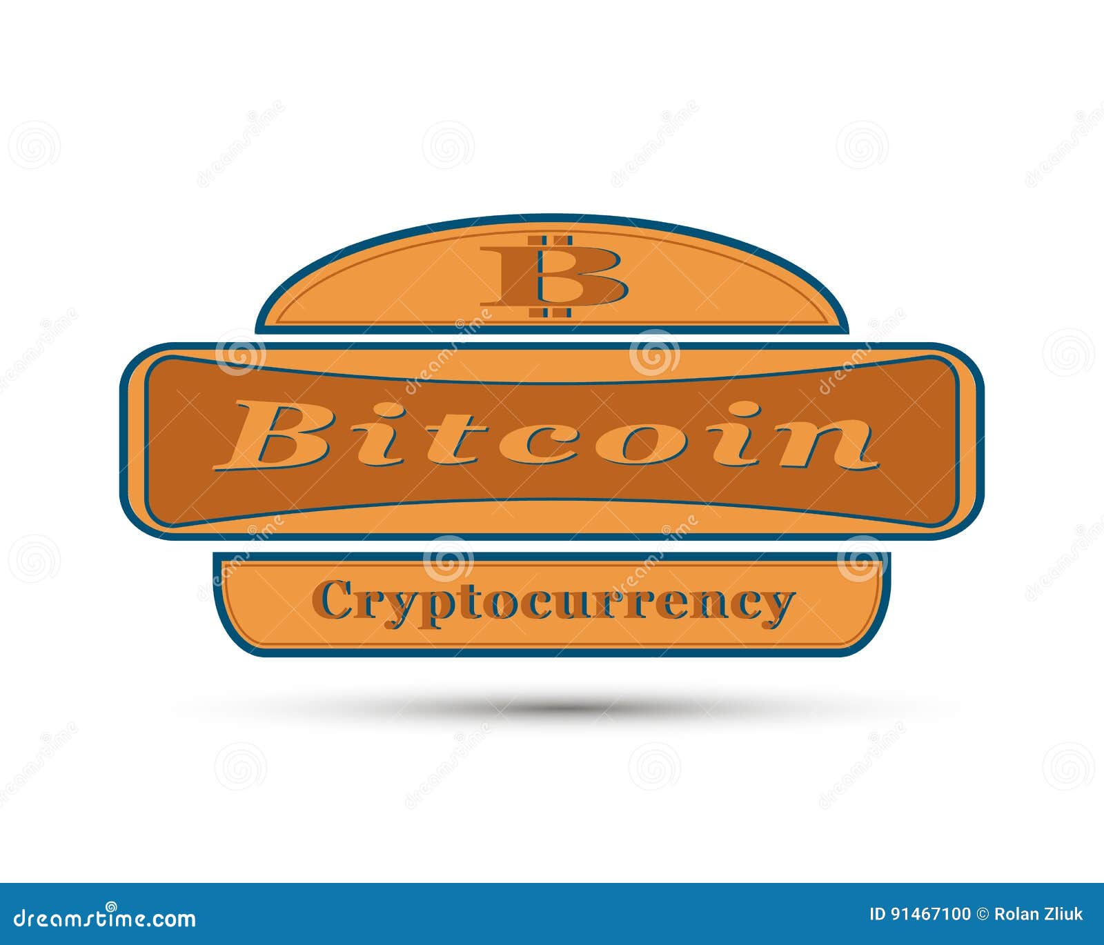 The Badge with Bit Coin Symbol Stock Vector - Illustration of retro ...