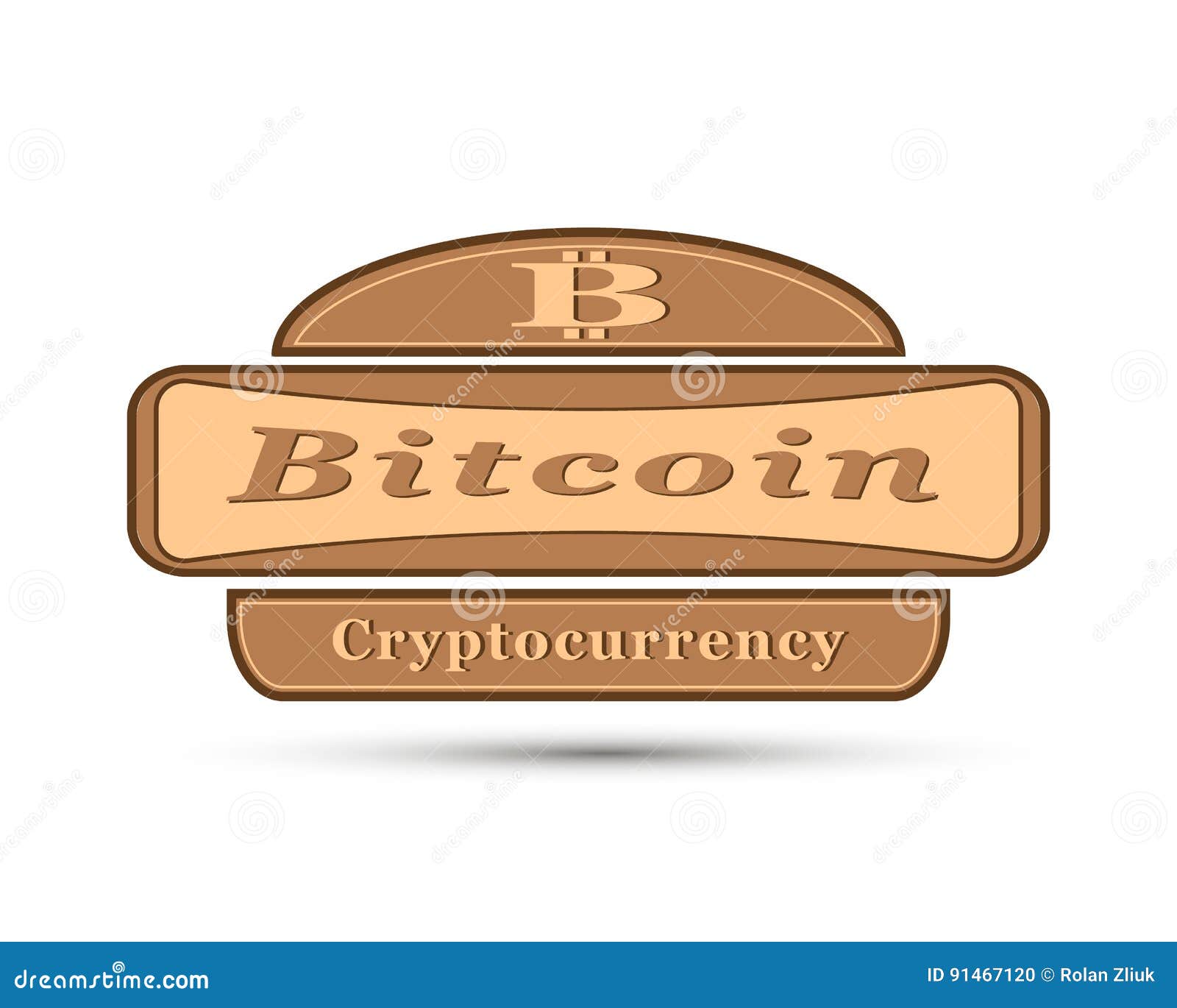 The Badge with Bit Coin Symbol Stock Vector - Illustration of icon ...
