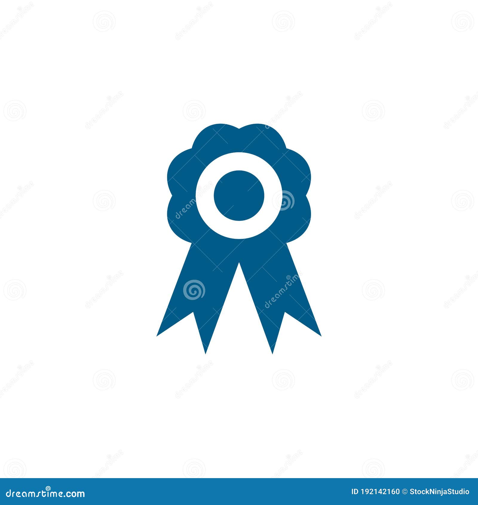 Badge Blue Icon on White Background. Blue Flat Style Vector ...