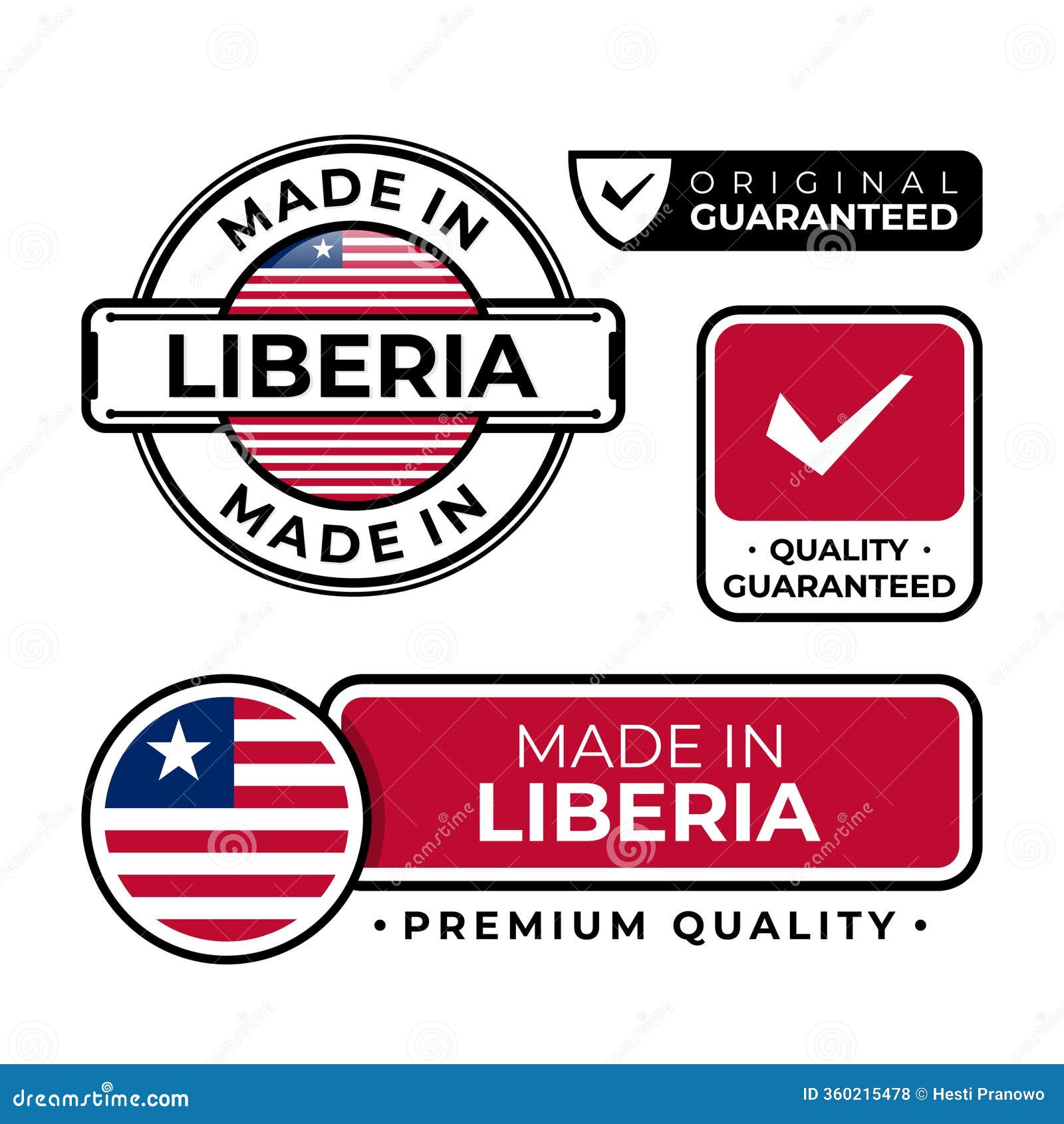Badge Bundle Made in Liberia Label Icon Emblem Isolated on White ...