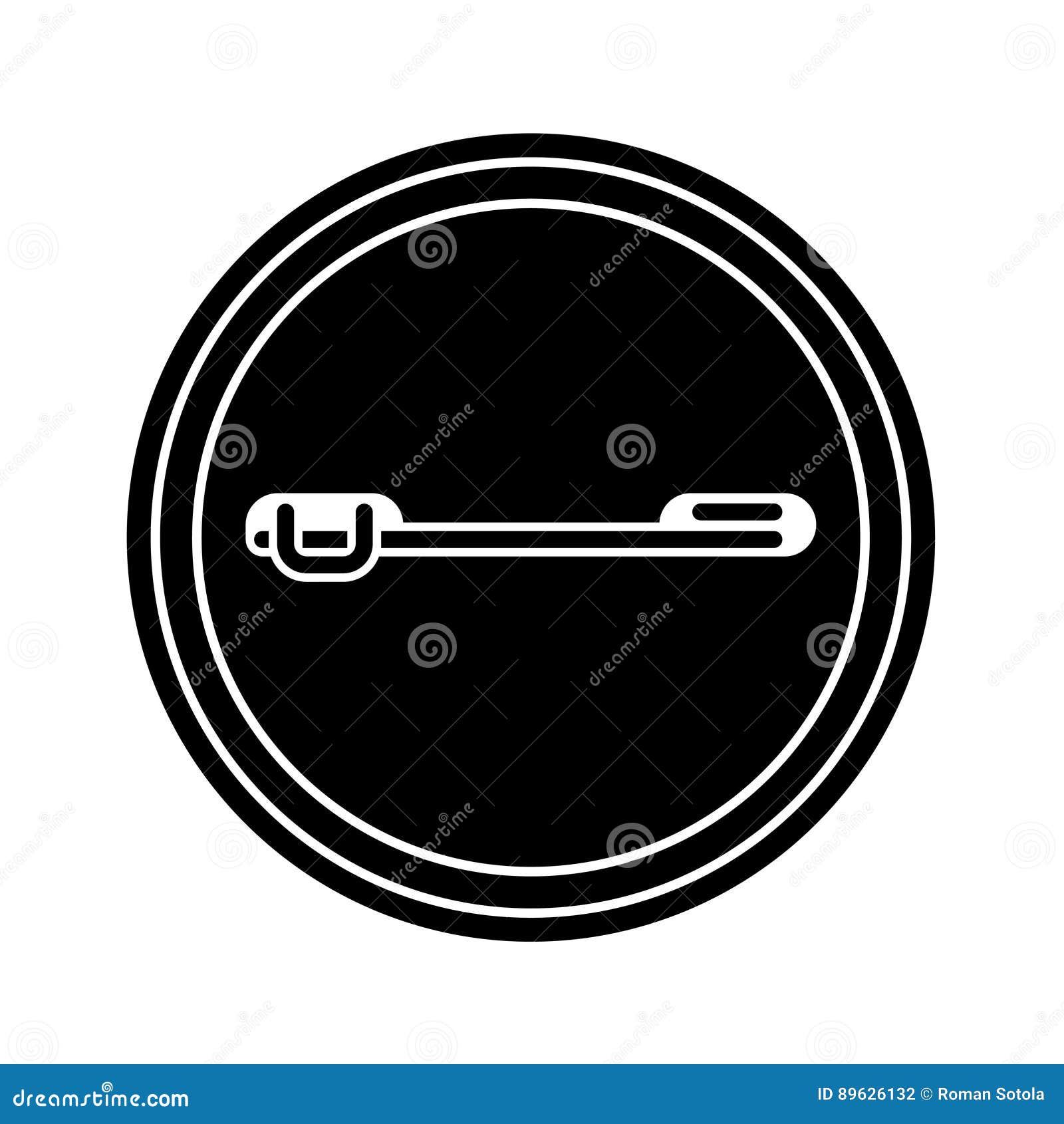 Badge Button Back Black Symbol Vector Illustration | CartoonDealer.com ...