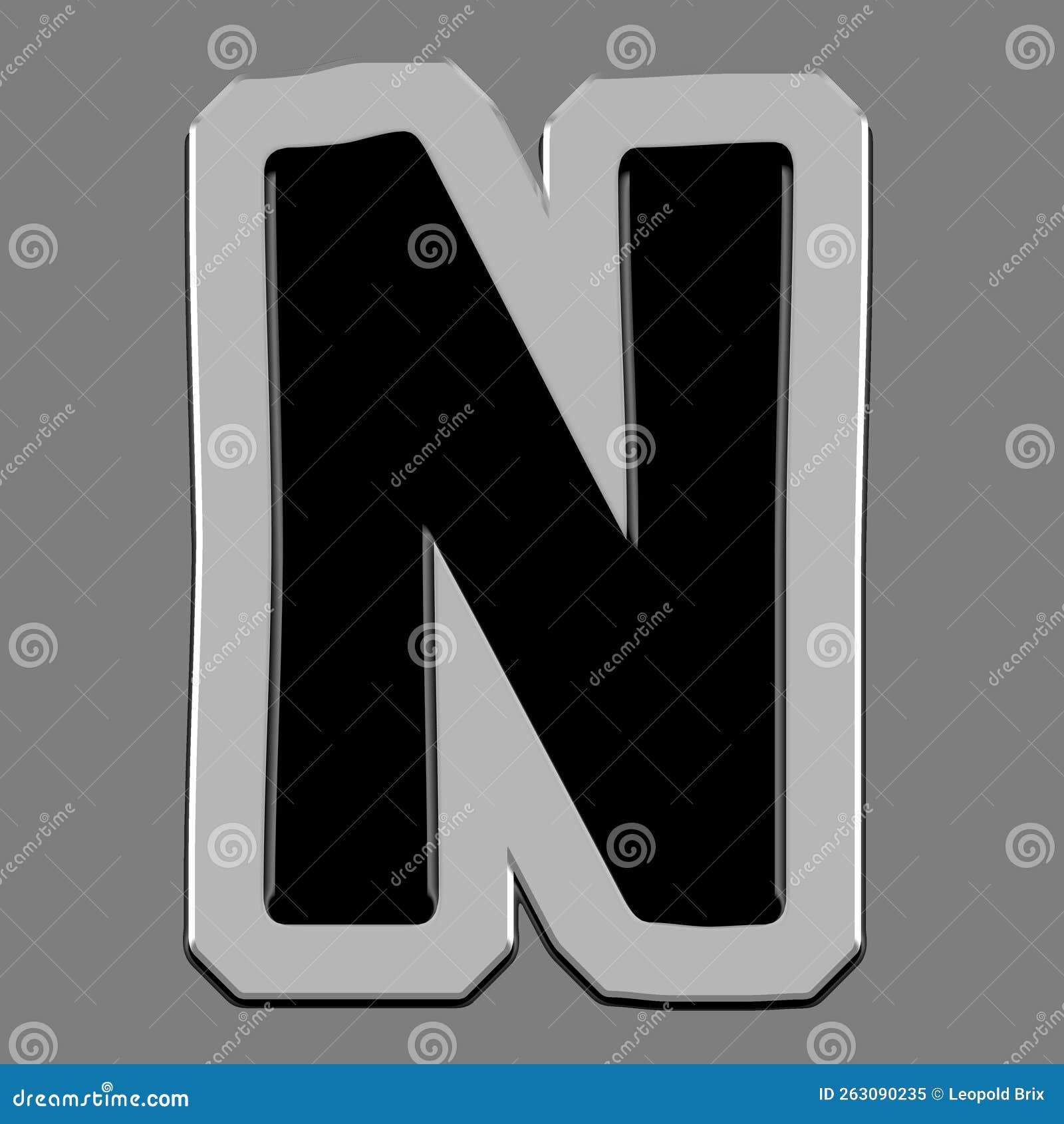 Badge with Capital Letter N Stock Illustration - Illustration of badge ...
