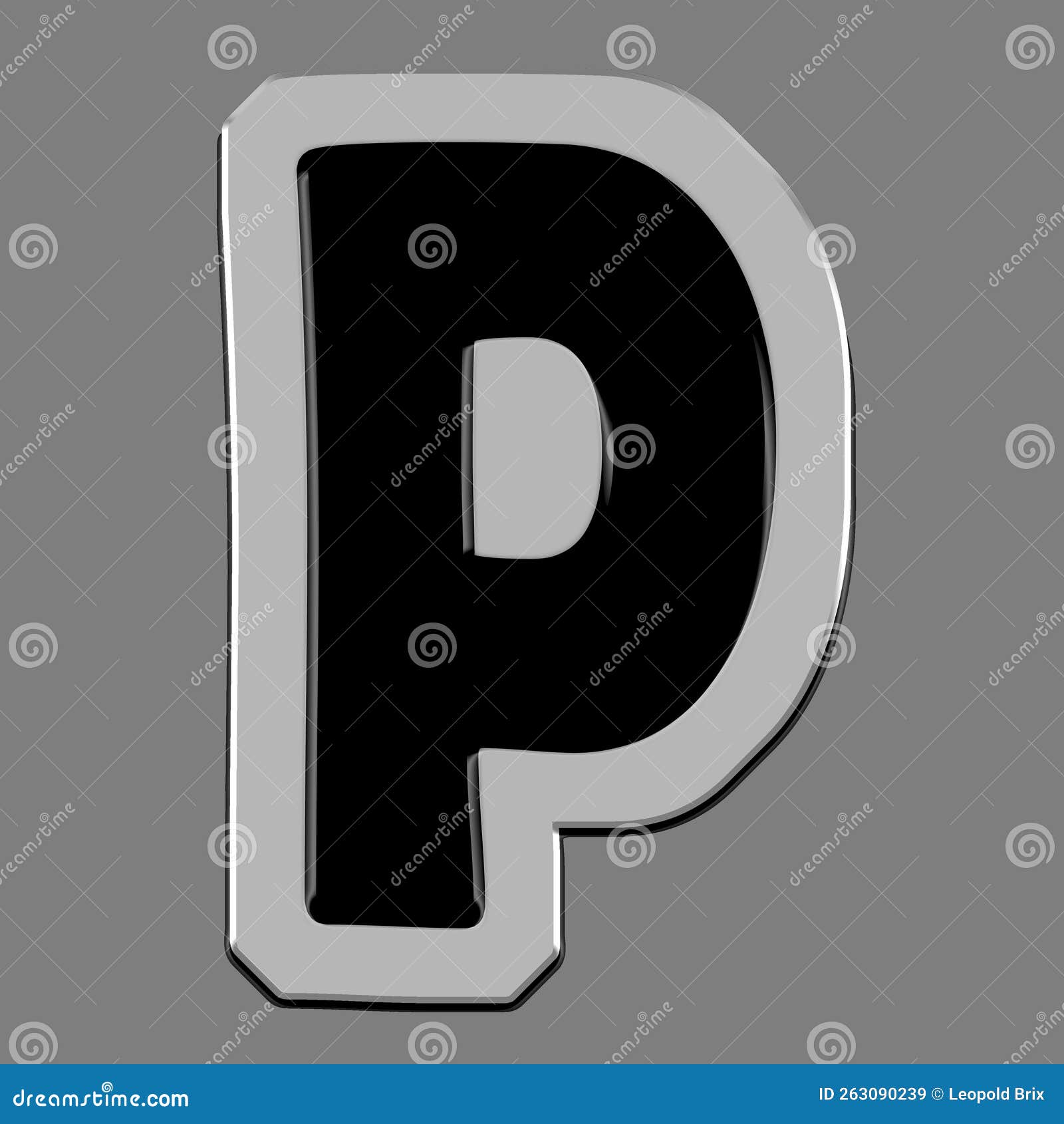 Badge with Capital Letter P Stock Illustration - Illustration of short ...
