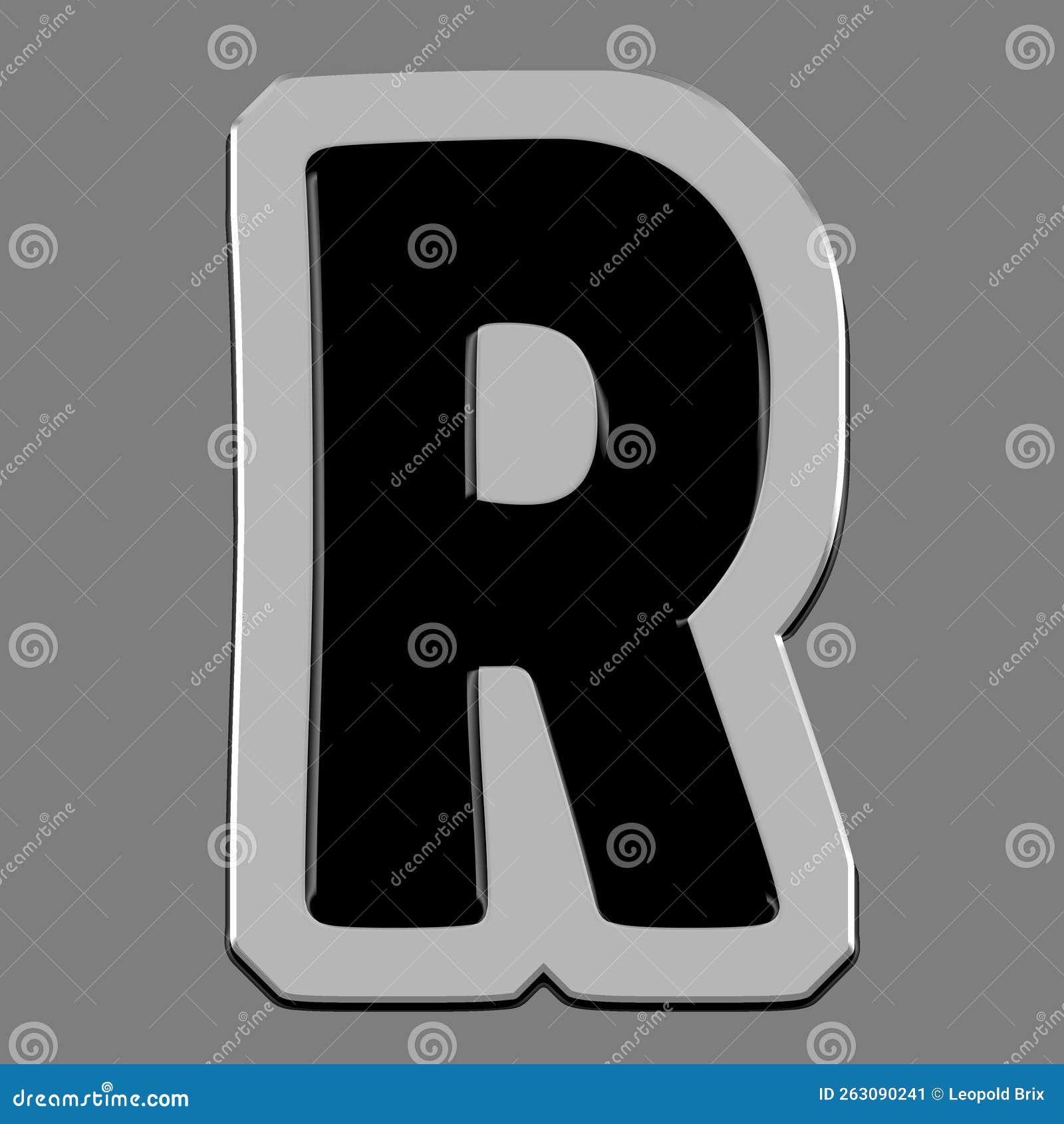 Badge with Capital Letter R Stock Illustration - Illustration of ...