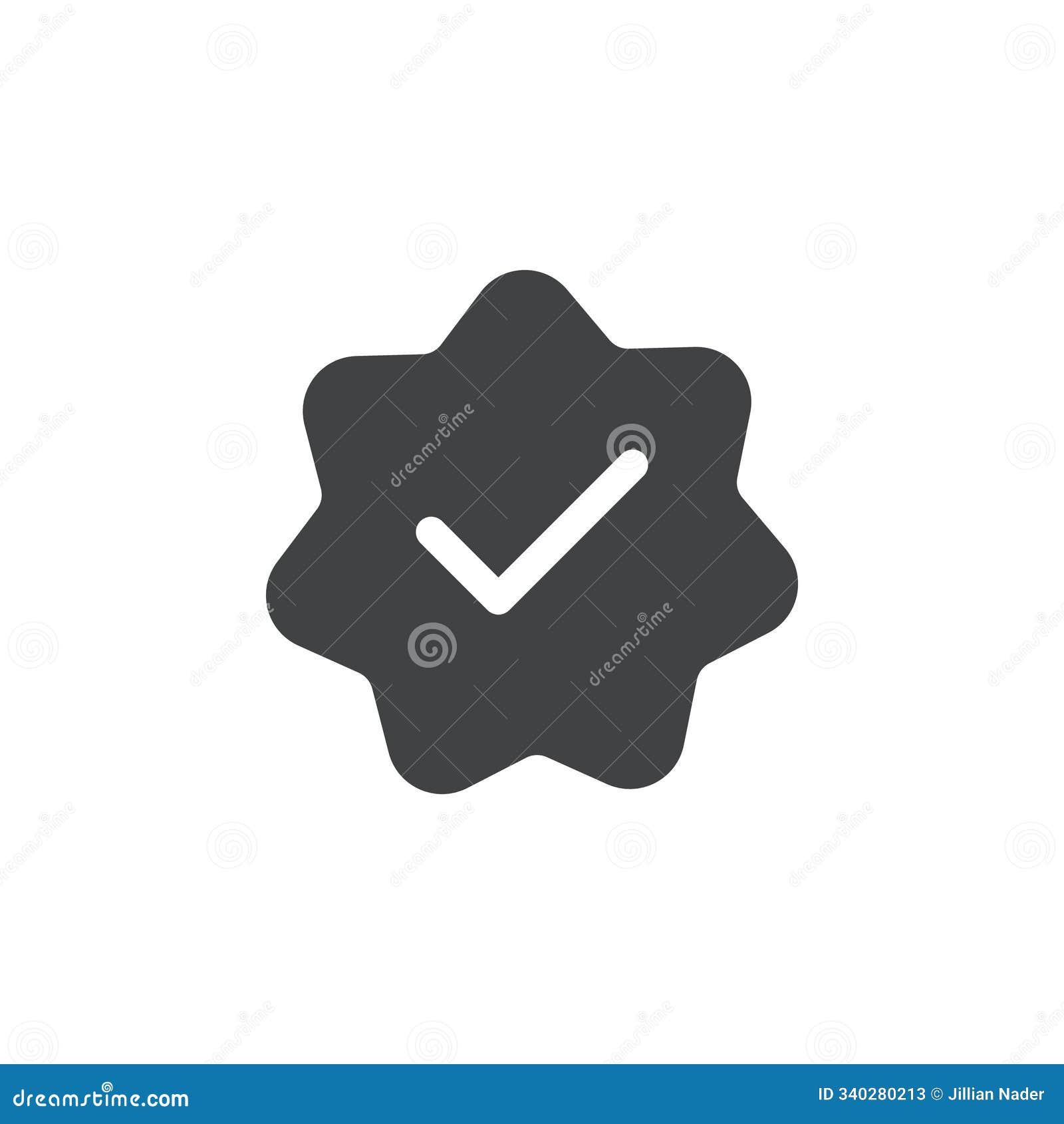 Badge with a Check Mark Icon Simple Vector Symbol Stock Vector ...