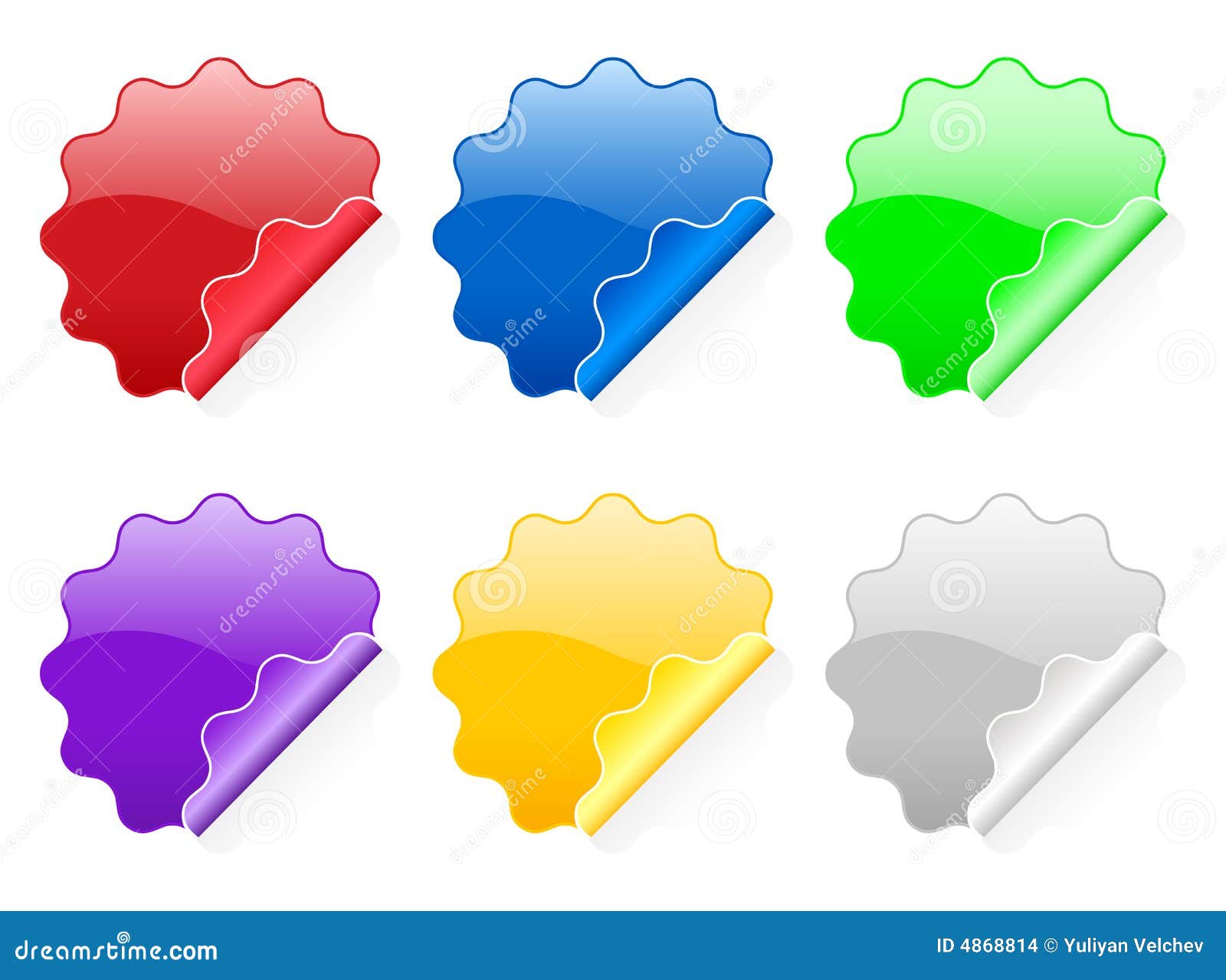 Badge color stickers 2 stock vector. Illustration of glossy - 4868814