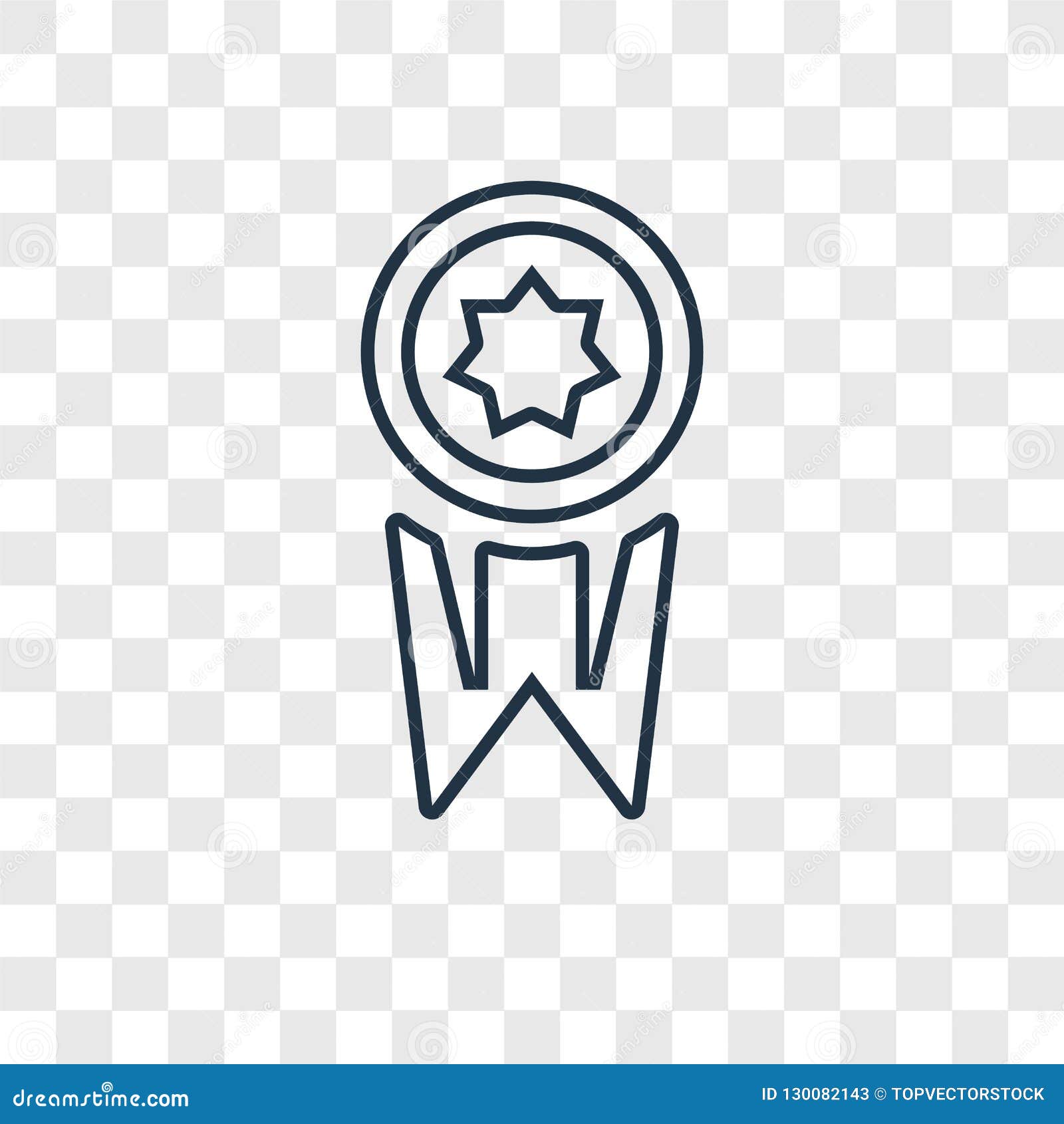 Badge Concept Vector Linear Icon Isolated on Transparent Background ...