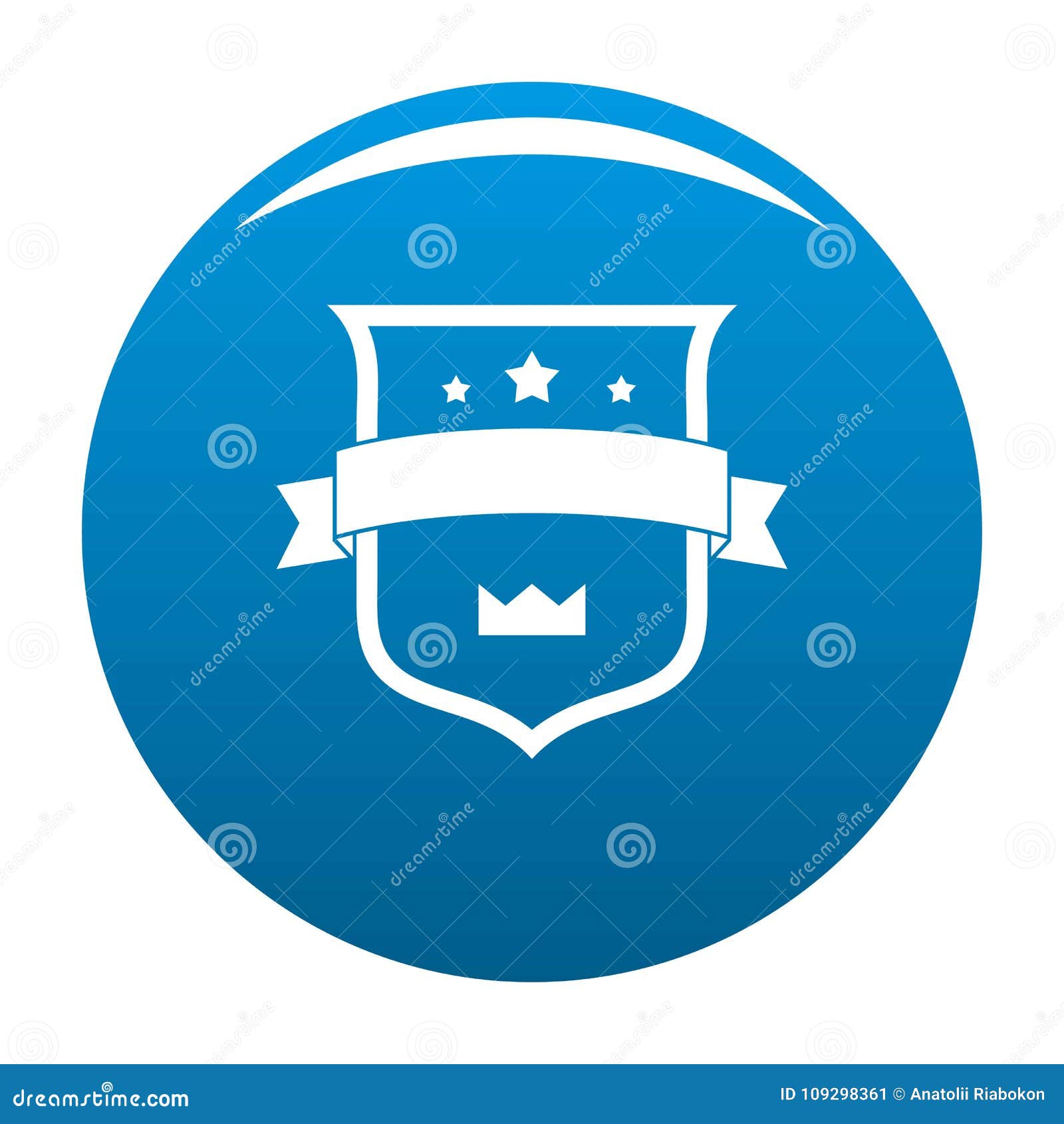 Badge Crown Icon Blue Vector Stock Vector - Illustration of premium ...