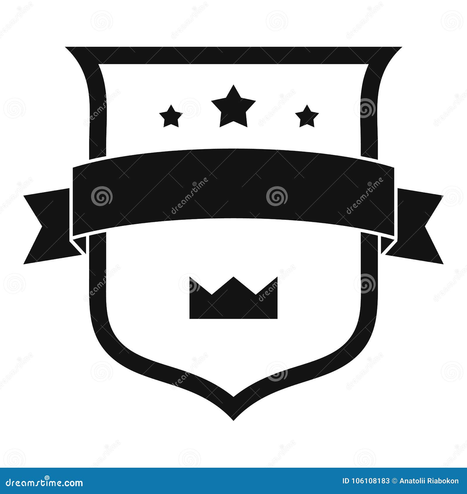 Badge Crown Icon, Simple Black Style Stock Vector - Illustration of ...