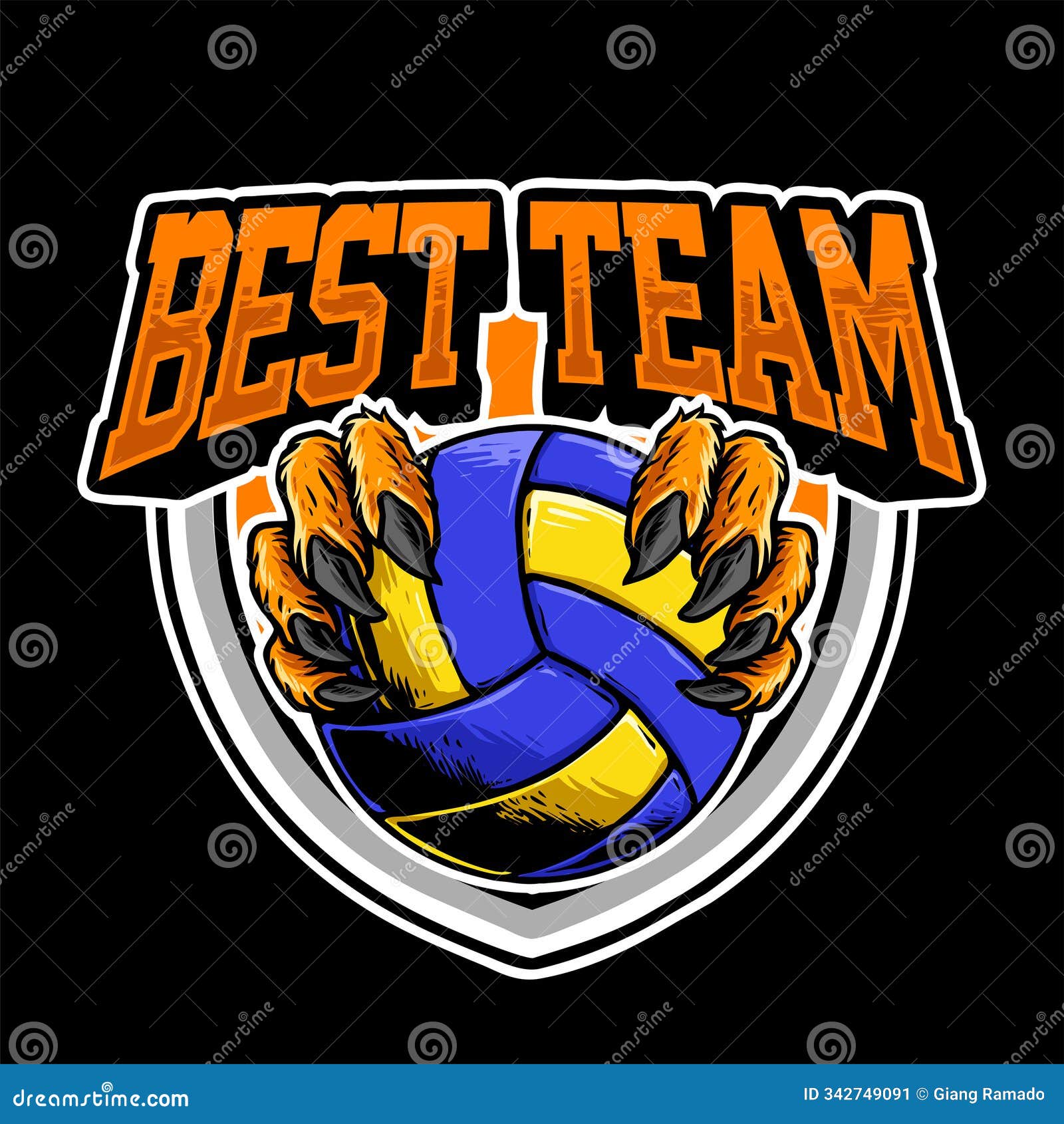 Badge Design Vector of Claws Hold a Ball for Sport Team Logo Stock ...