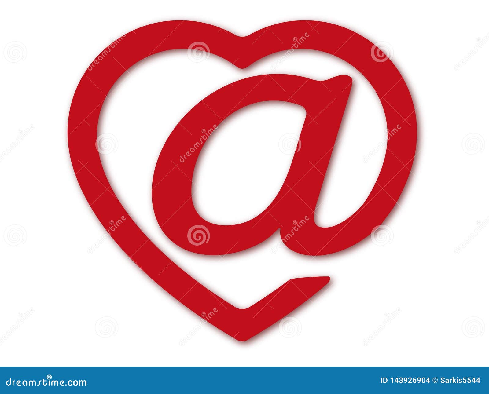 The Badge of E-mail Stylised Under Heart Stock Vector - Illustration of ...