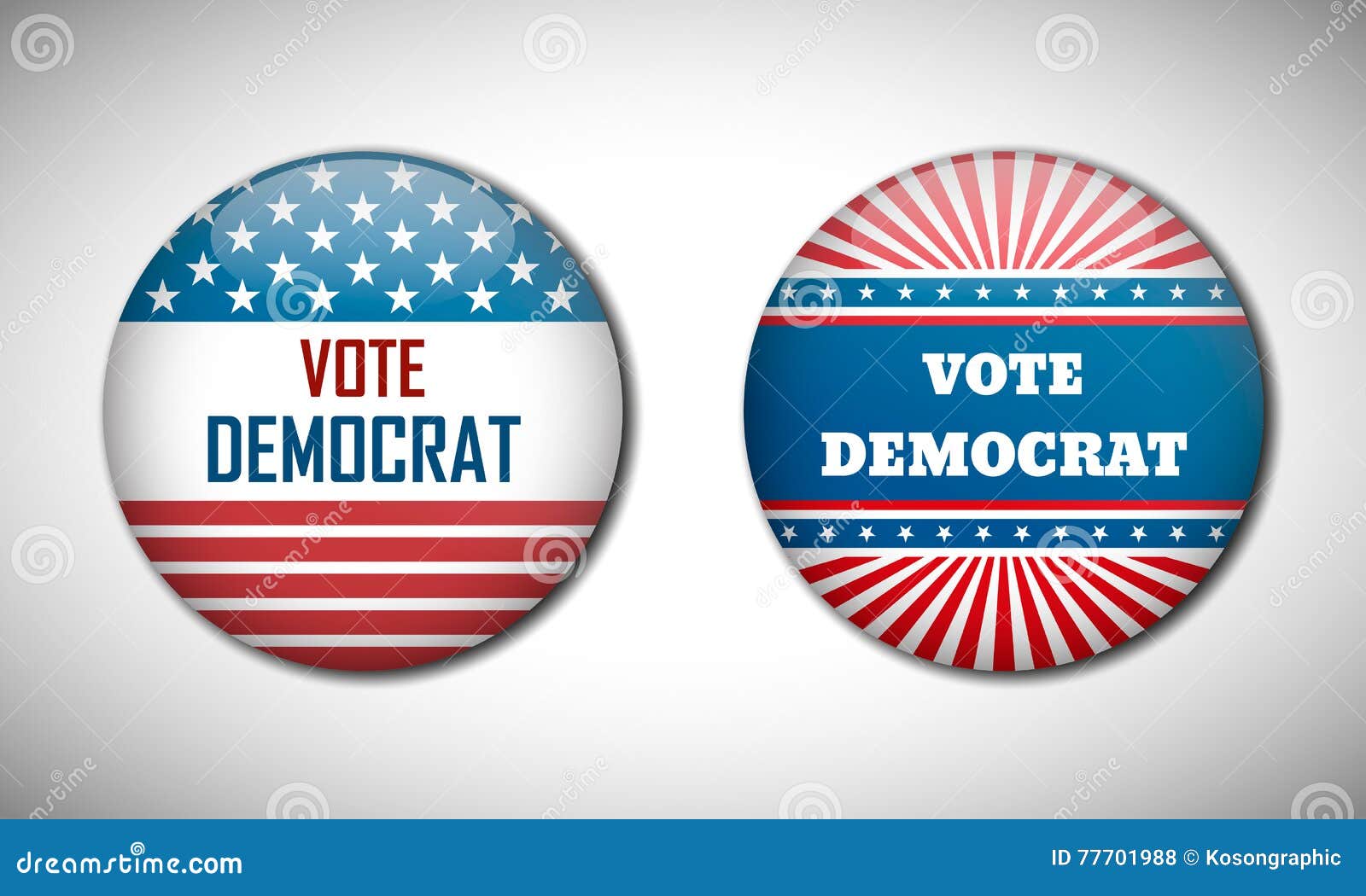 Badge Election Campaign 2016. Vote Democrat Stock Vector - Illustration ...