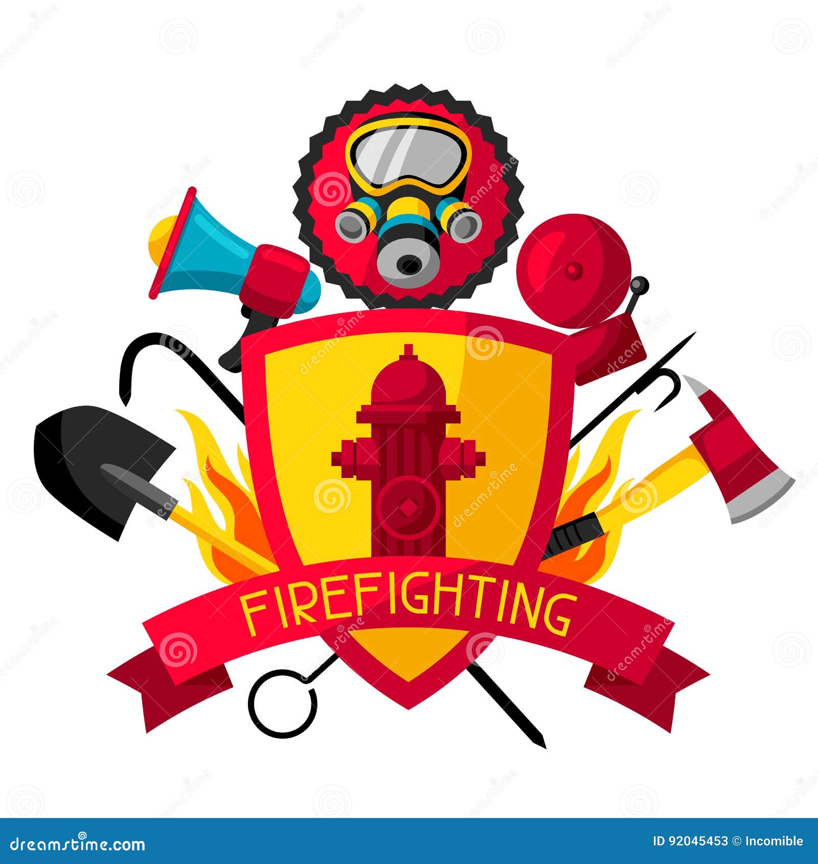 Fire Protection. Fire Safety Cartoon Vector | CartoonDealer.com #109914523