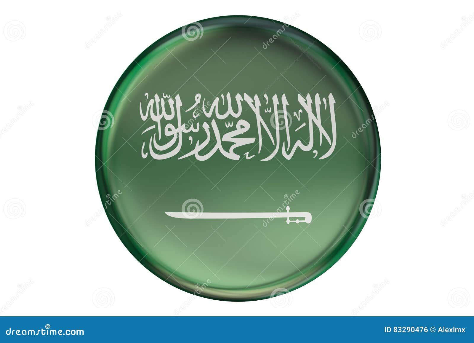 Badge with Flag of Saudi Arabia, 3D Rendering Stock Illustration ...