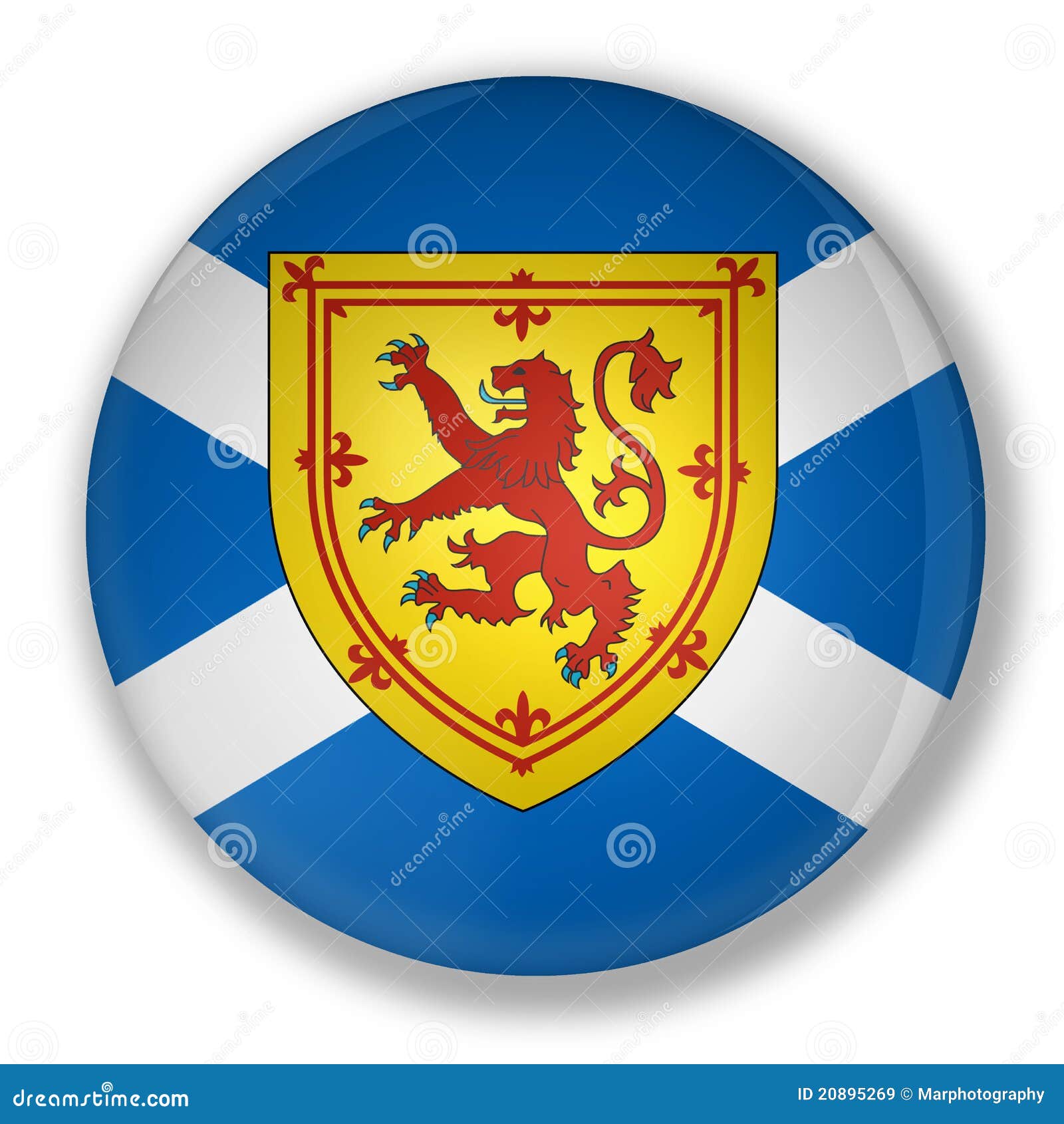 Badge with Flag of Scotland Stock Illustration - Illustration of flag ...