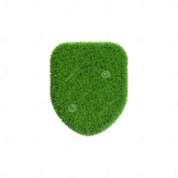 Badge from Grass.3D Rendering Illustration. Stock Illustration ...