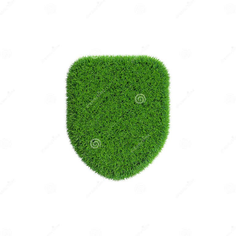 Badge from Grass.3D Rendering Illustration. Stock Illustration ...
