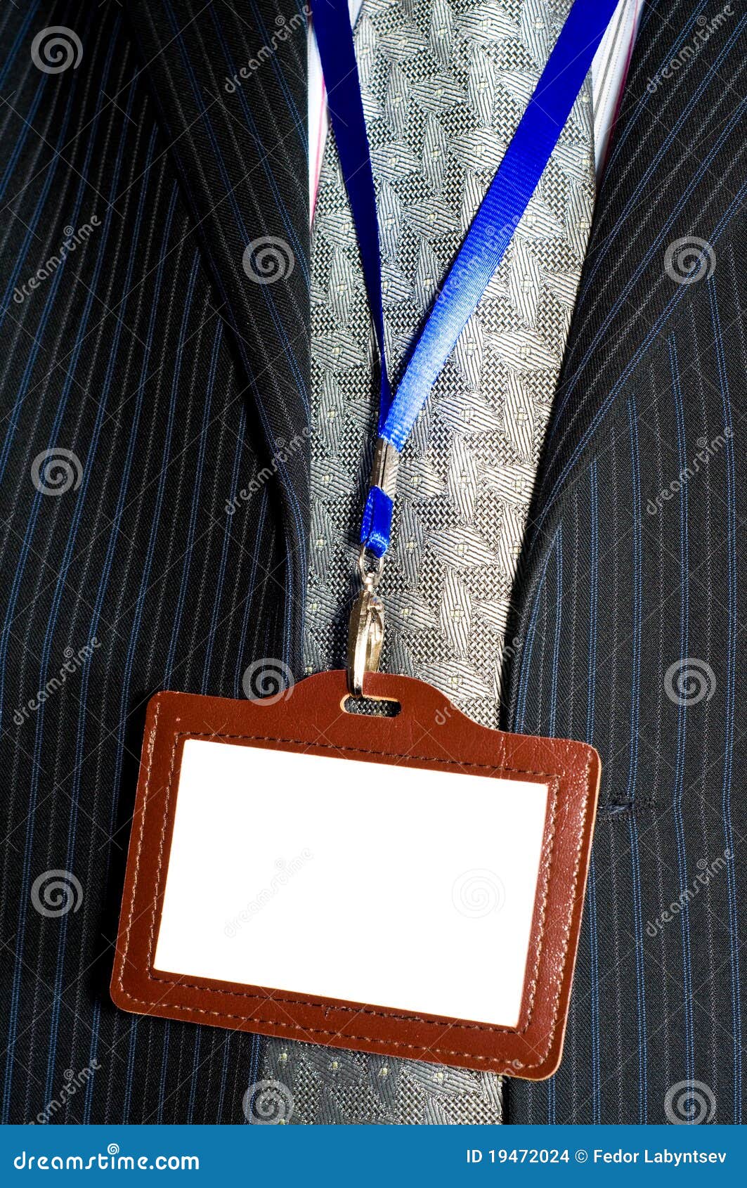 Badge Hanging Around His Neck Stock Photo - Image of remember ...